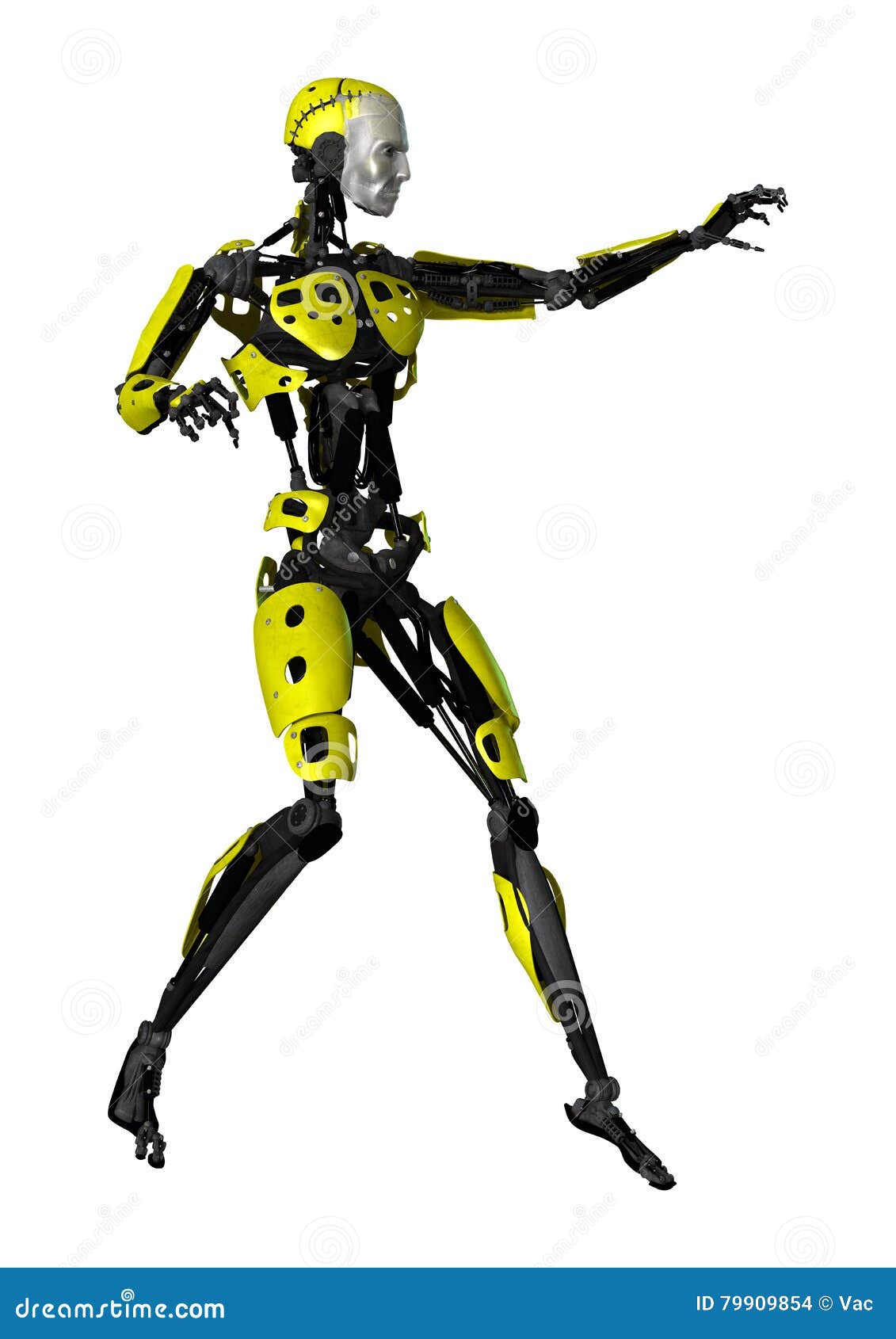 3D Rendering Robot on White Stock Illustration - Illustration of ...