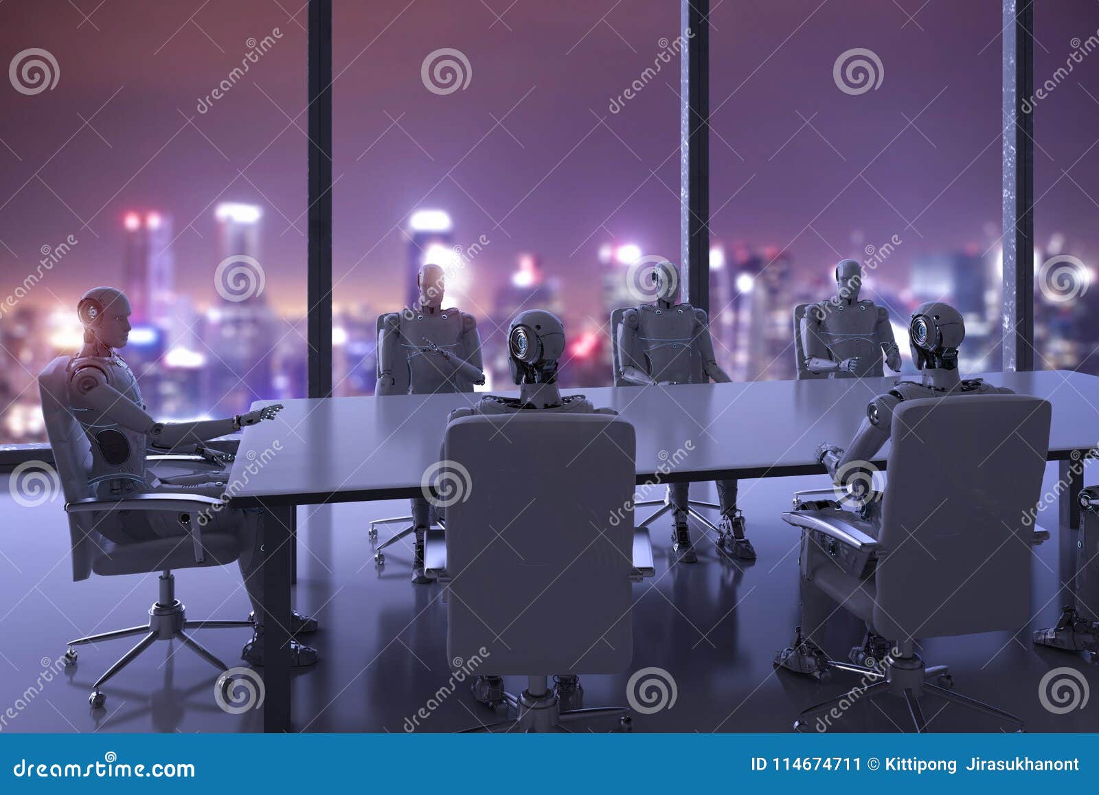 Robot in conference room stock illustration. Illustration of ...