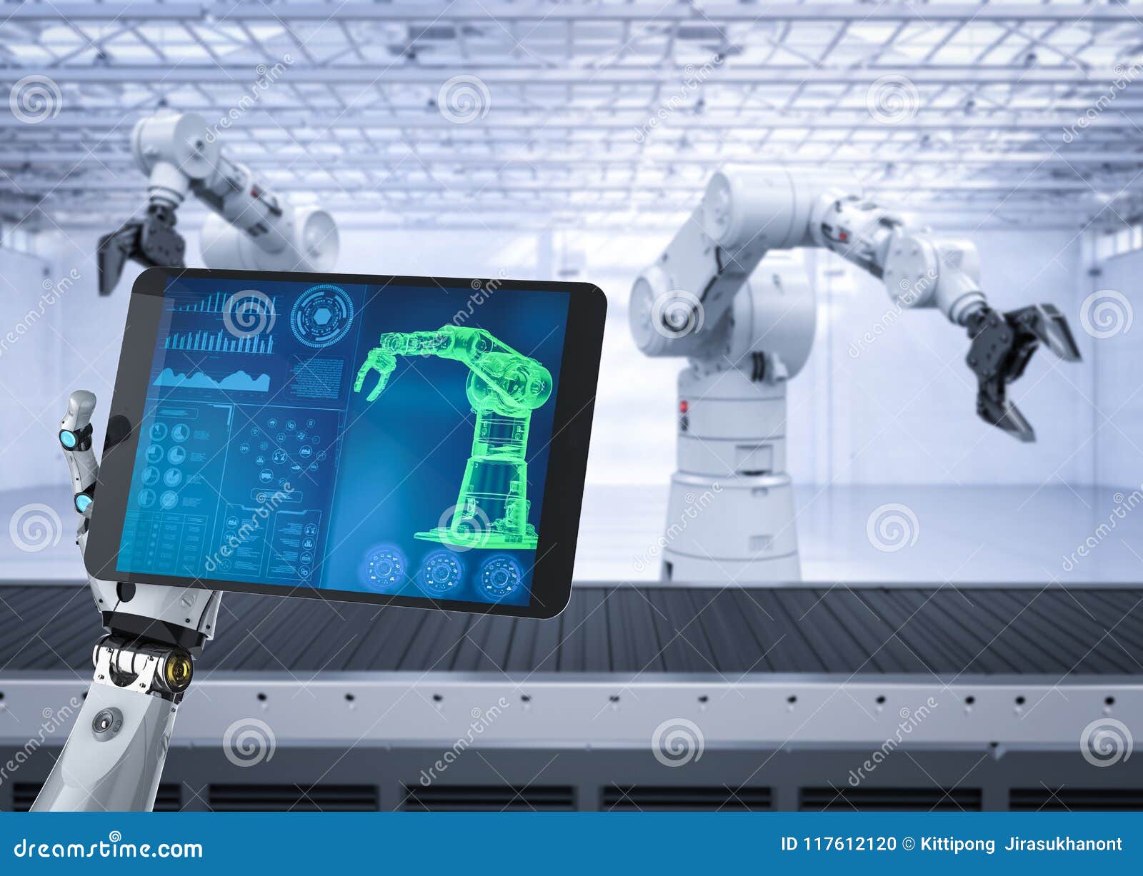 Cyborg Control Robot Arm Stock Photo | CartoonDealer.com #130649370