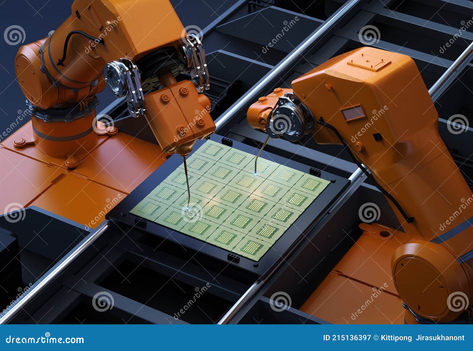 Robotic Arm With Chipset For Semiconductor Manufacturing Stock ...