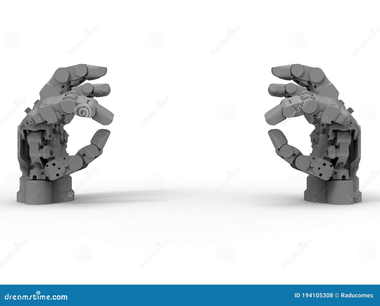 Robotic Hands. Mechanical Bionic Mechanism Human Hand Gestures Vector ...