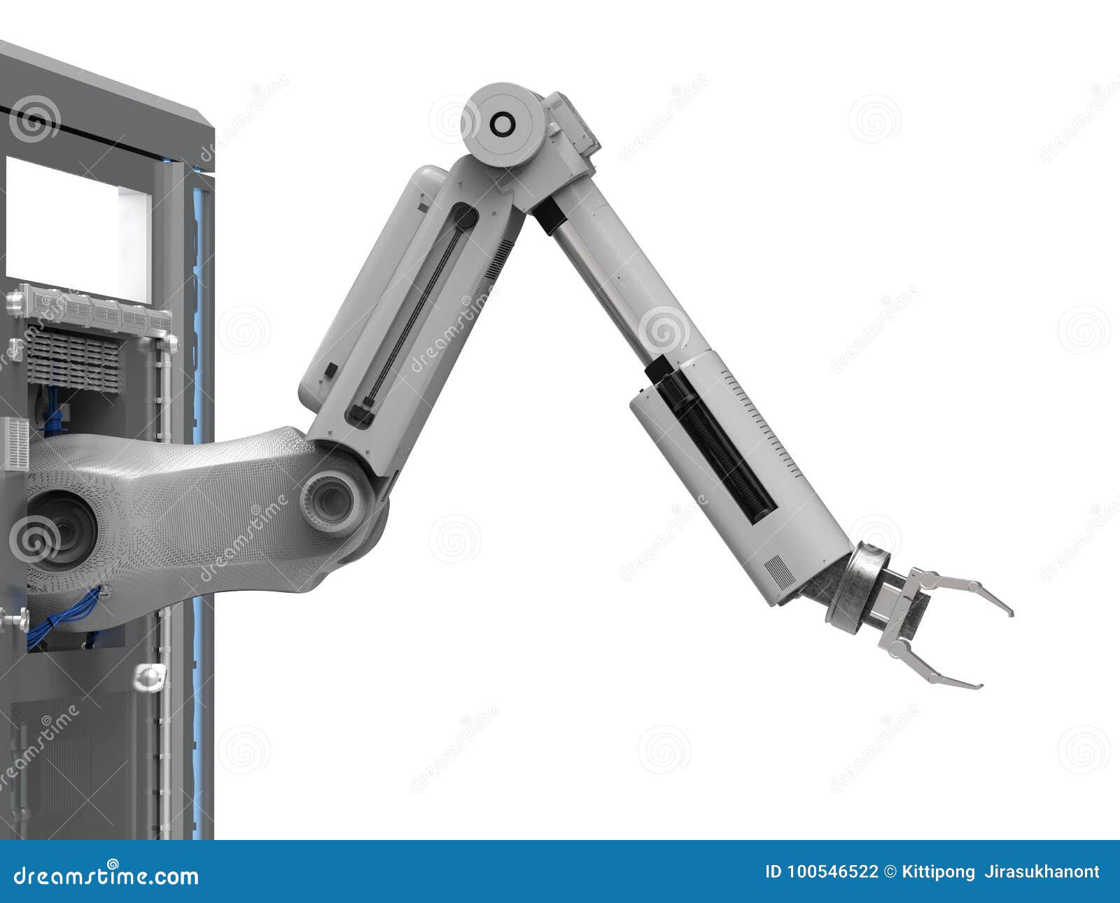 Robotic Machine on White Background Stock Illustration - Illustration ...