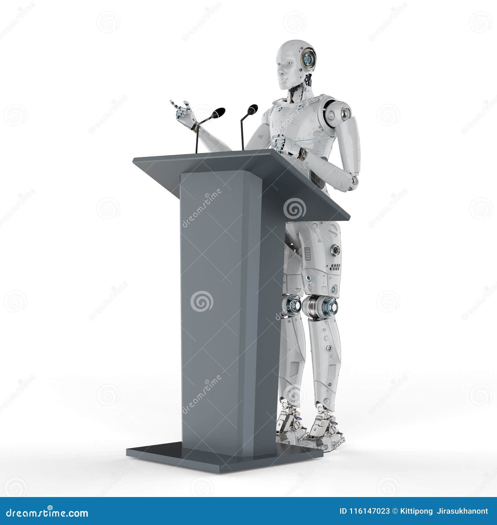 Robotic public speaker stock illustration. Illustration of presenter ...