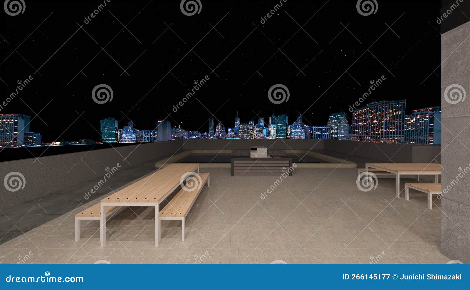 3D Rendering of the Rooftop Swimming Pool Stock Illustration ...