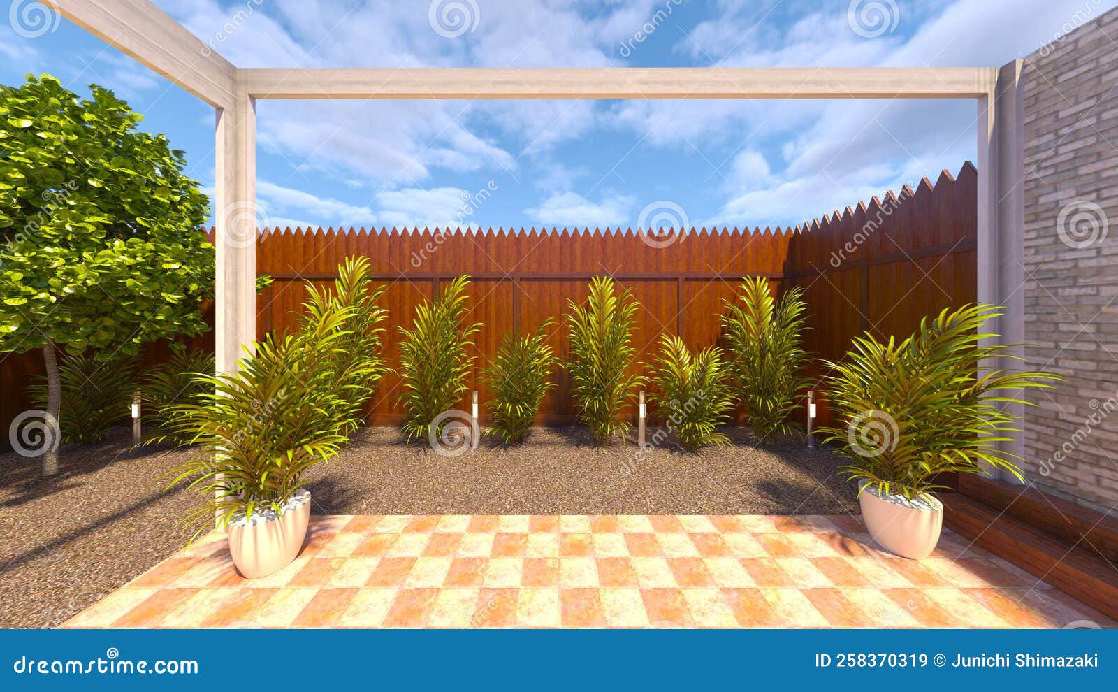 3D Rendering of the Rooftop Terrace Stock Illustration - Illustration ...