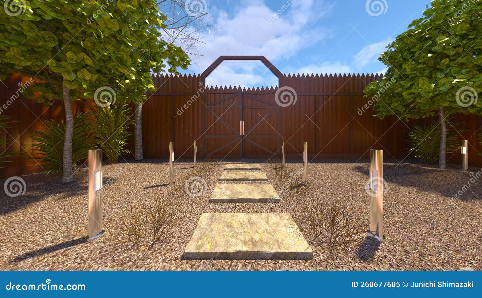 3D Rendering of the Rooftop Terrace Stock Illustration - Illustration ...