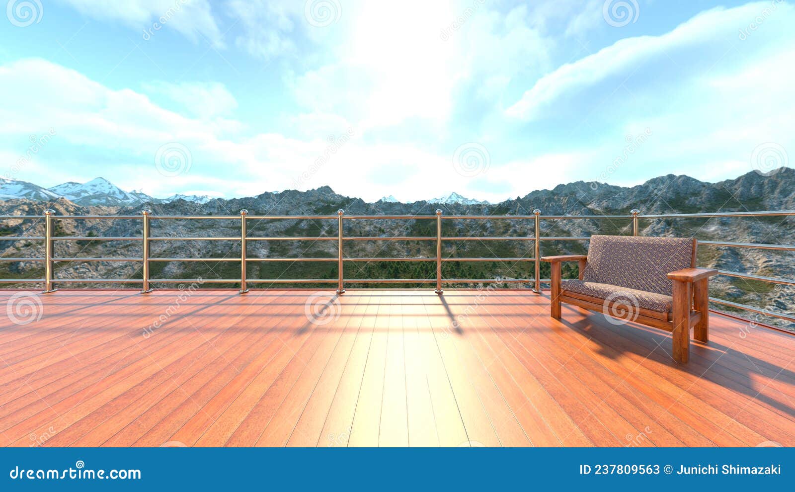 3D Rendering of the Rooftop Terrace Stock Illustration - Illustration ...