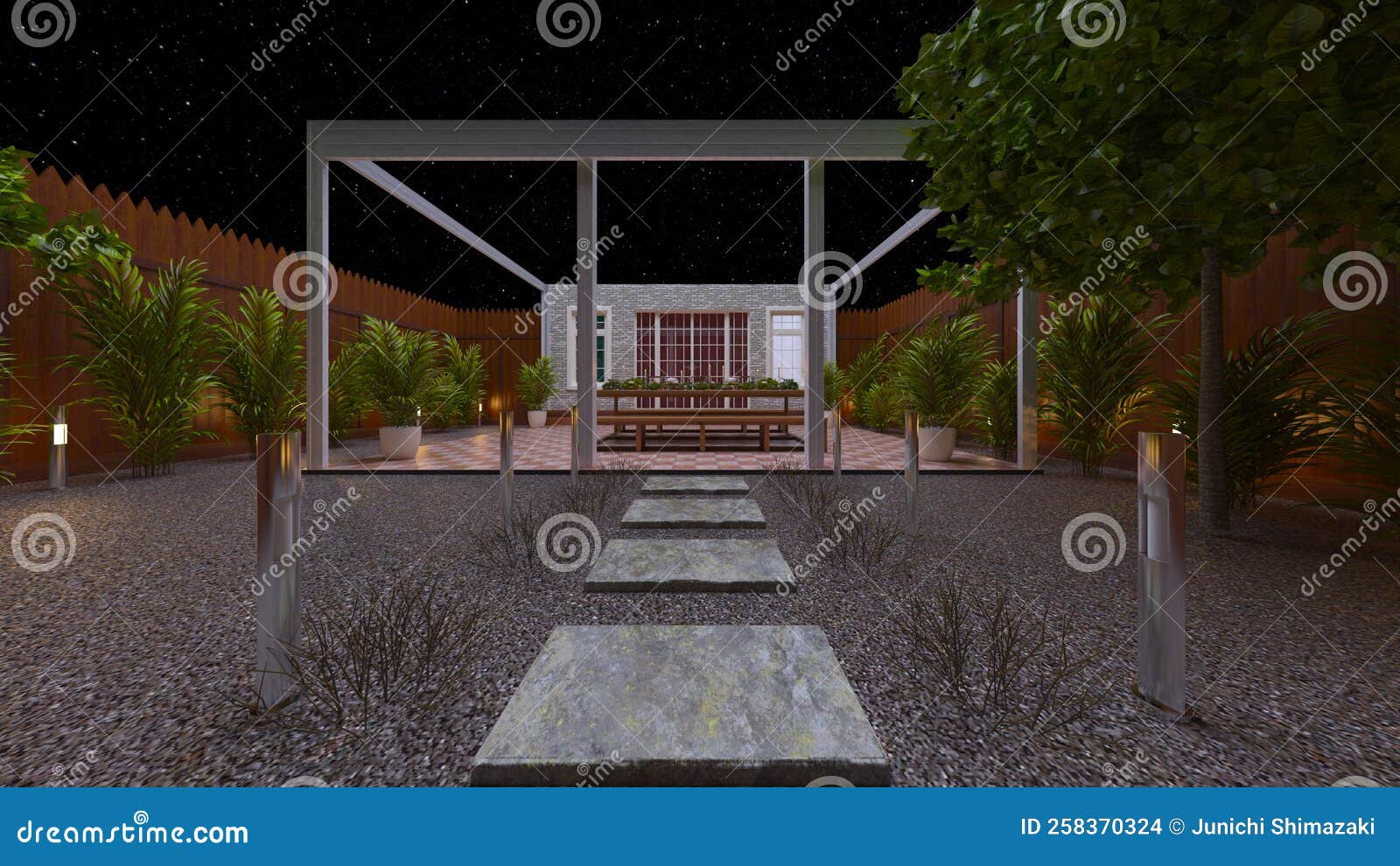 3D Rendering of the Rooftop Terrace Stock Illustration - Illustration ...