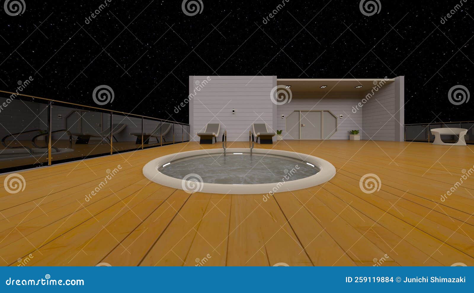 3D Rendering of the Rooftop Terrace Stock Illustration - Illustration ...