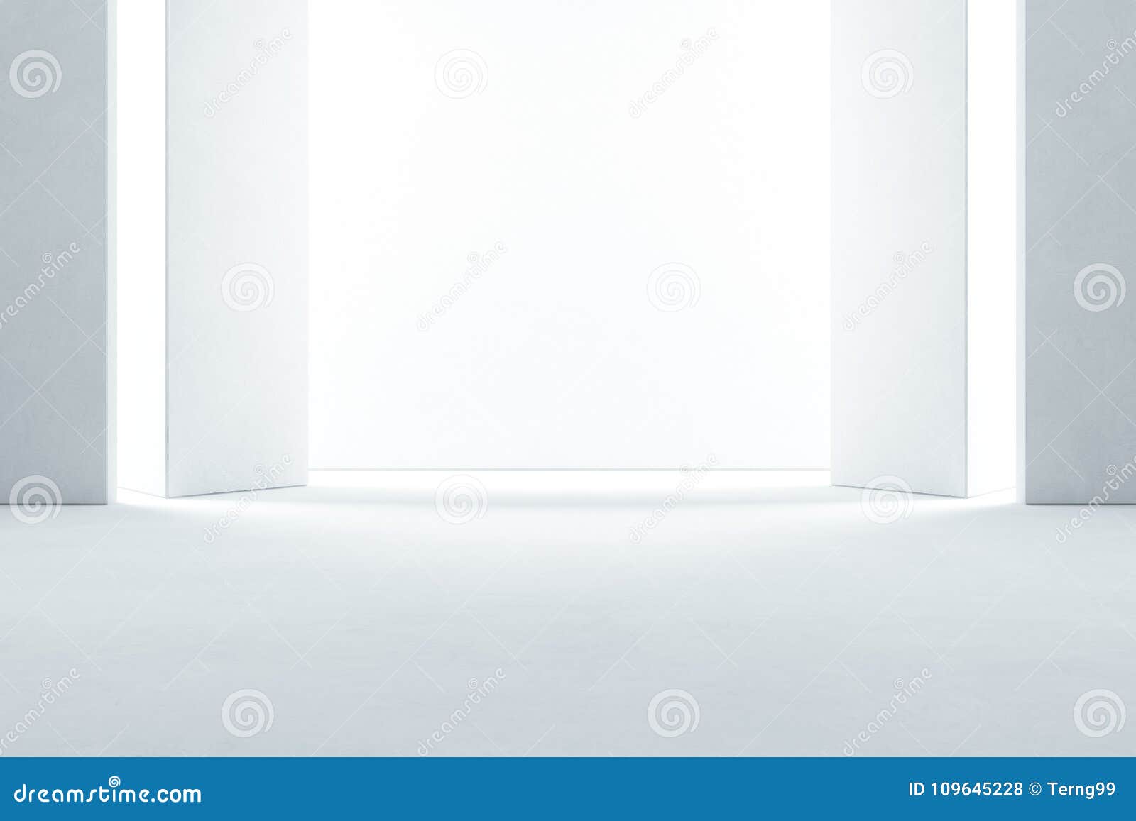 Abstract Interior Design of Modern Showroom with Empty Concrete Floor ...