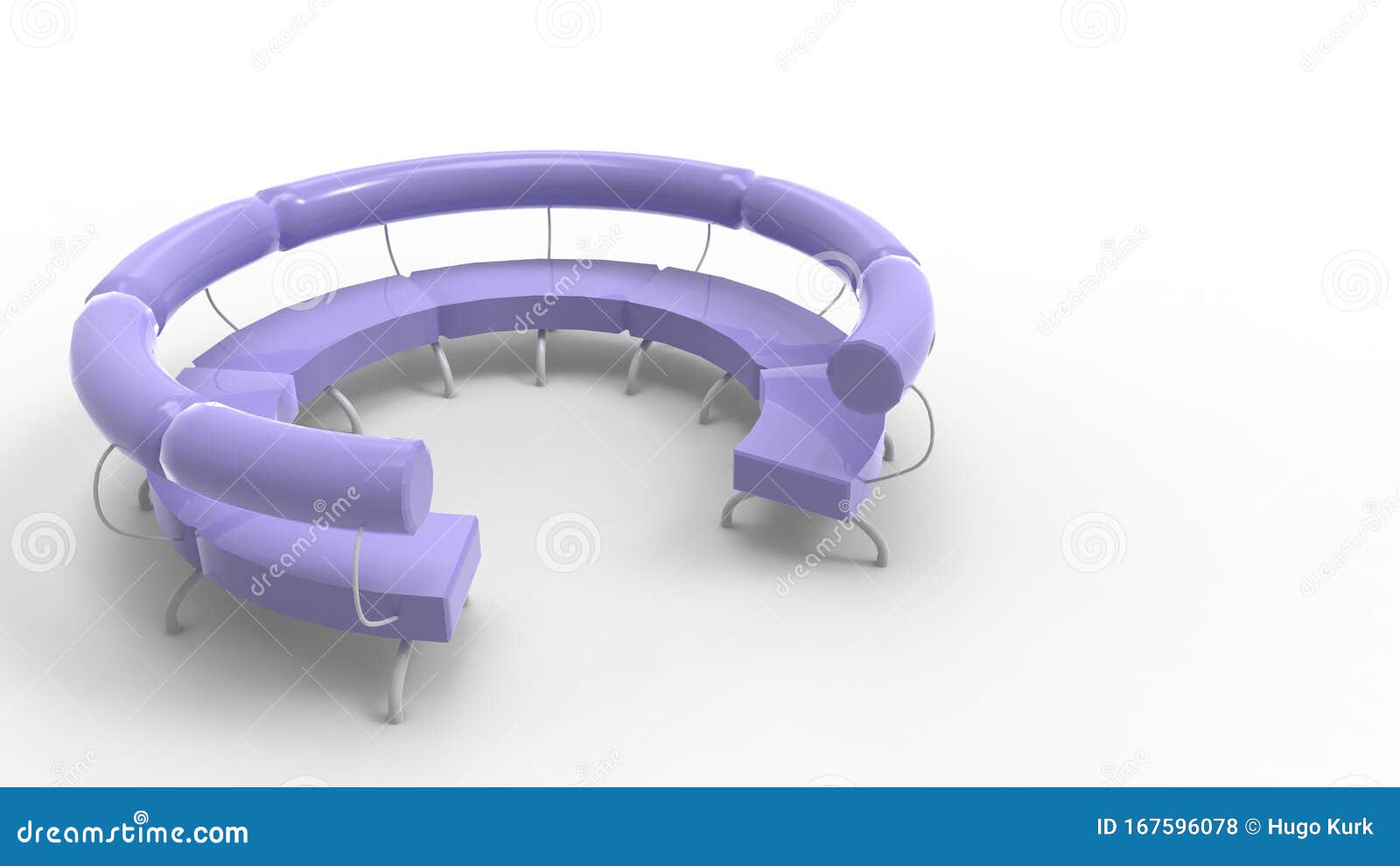 3d Rendering of a Round Design Bench Isolated in White Background Stock ...