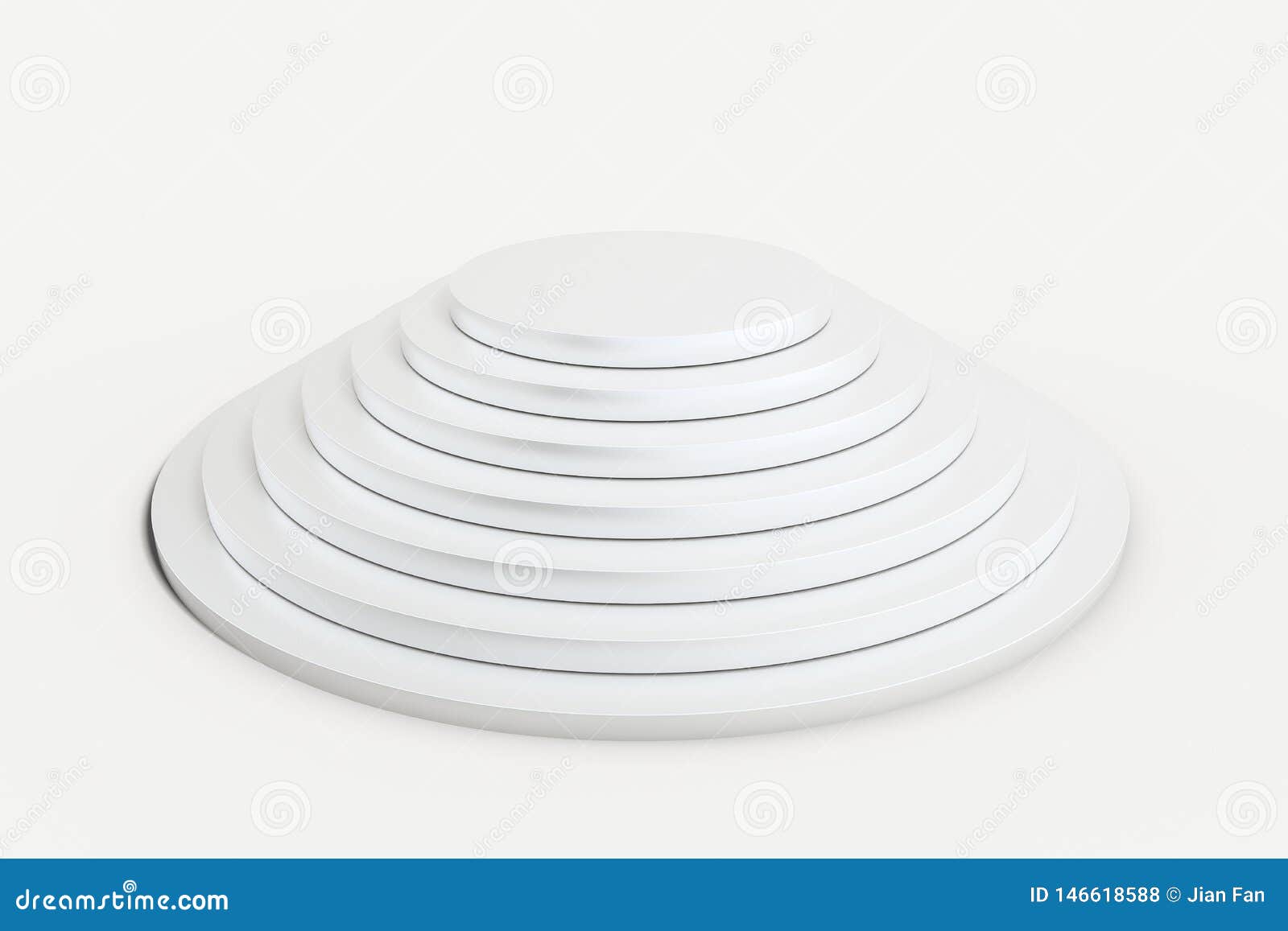 3d Rendering, the Round Platform in the Empty Room Stock Photo - Image ...