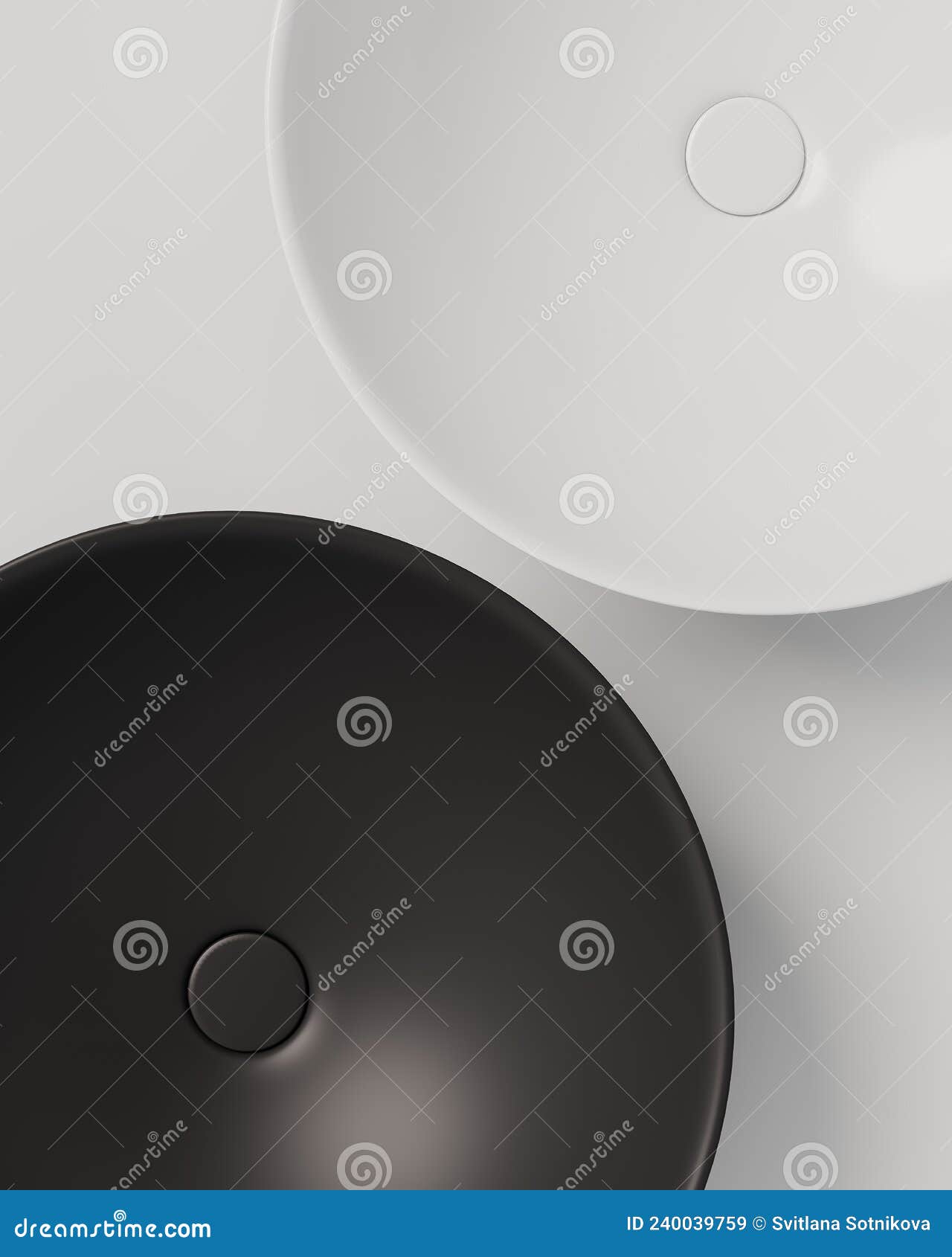 3d Rendering of Wash Basins. Flat Lay Stock Illustration - Illustration ...