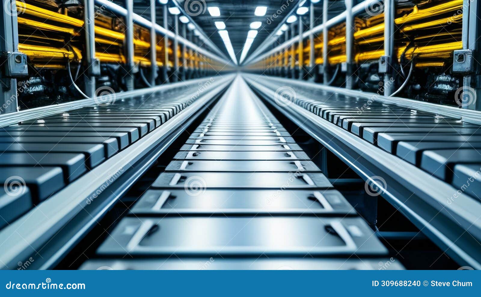 3d Rendering of a Row of Server Racks in a Lithium Battery Factory ...