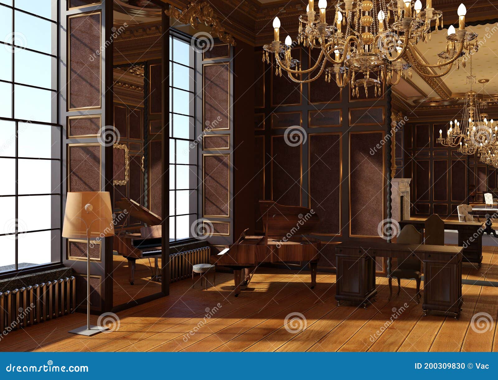 3D Rendering Royal Palace stock illustration. Illustration of golden ...