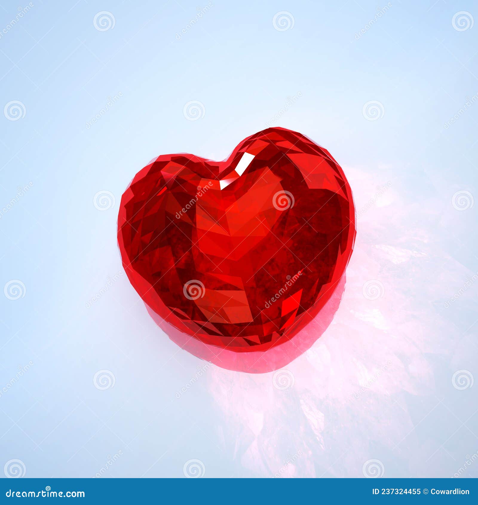 3D Rendering of a Ruby Diamond Heart Stock Illustration - Illustration ...