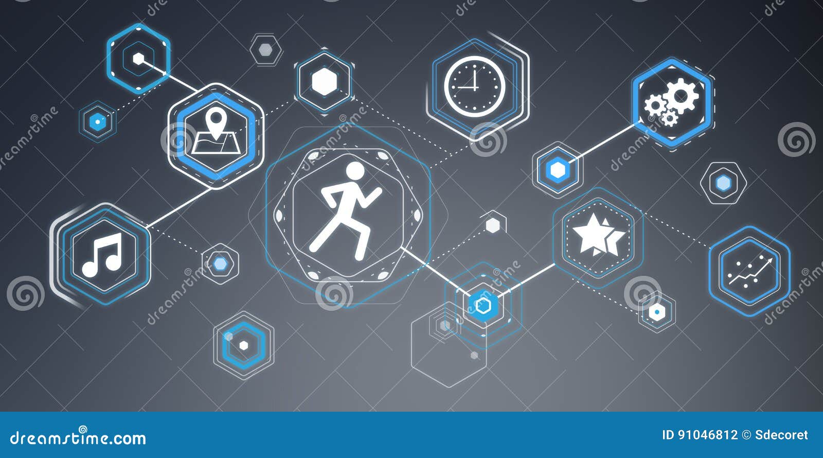 3D Rendering Runnig App Modern Interface Stock Illustration ...