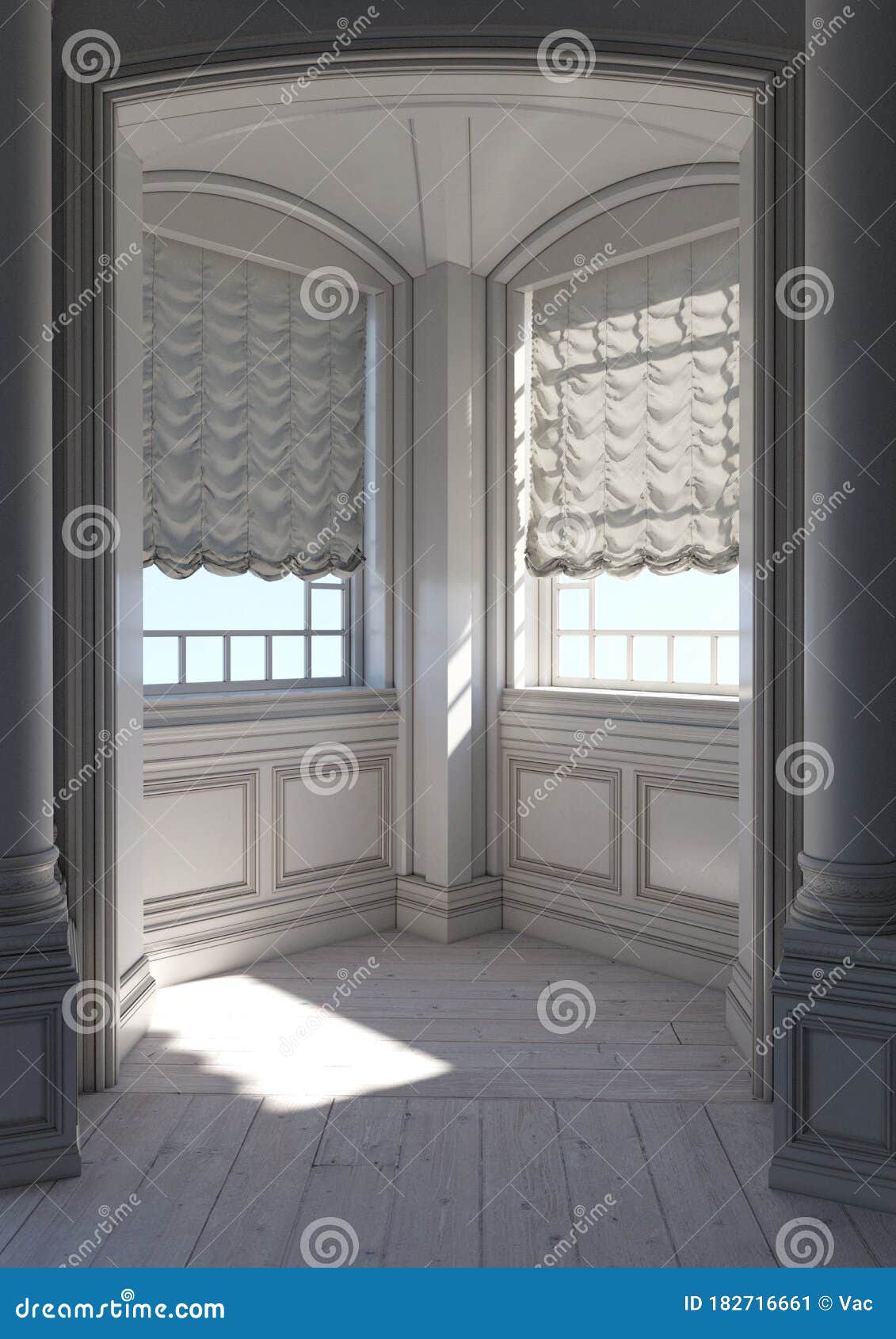 3D Rendering Rural Chateau Window Stock Illustration - Illustration of ...