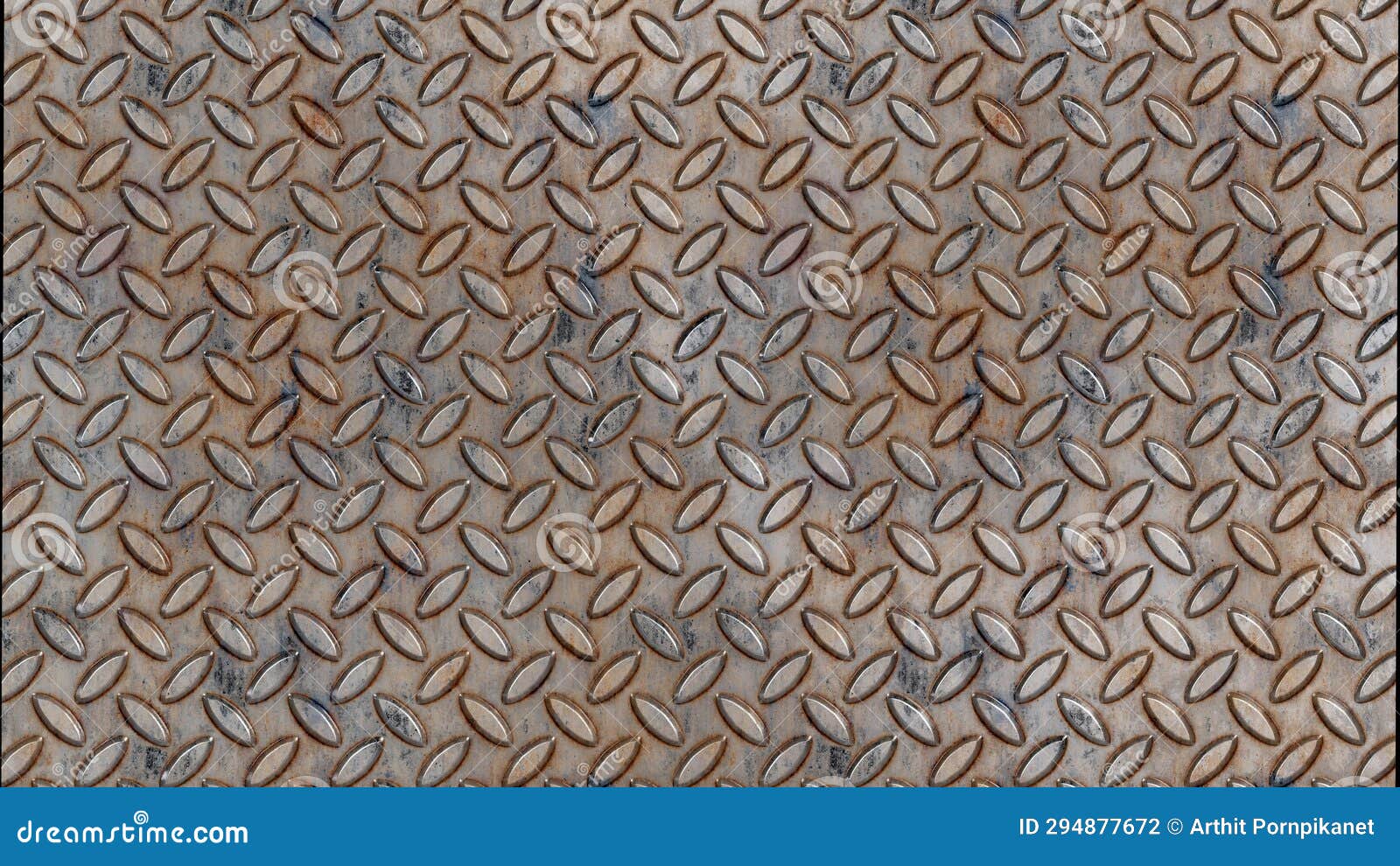 3D Rendering of Rusty Diamond Plate Steel Pattern, Metal Flooring ...