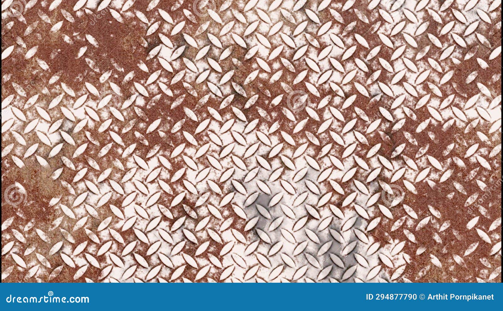 3D Rendering of Rusty Diamond Plate Steel Pattern, Metal Flooring ...