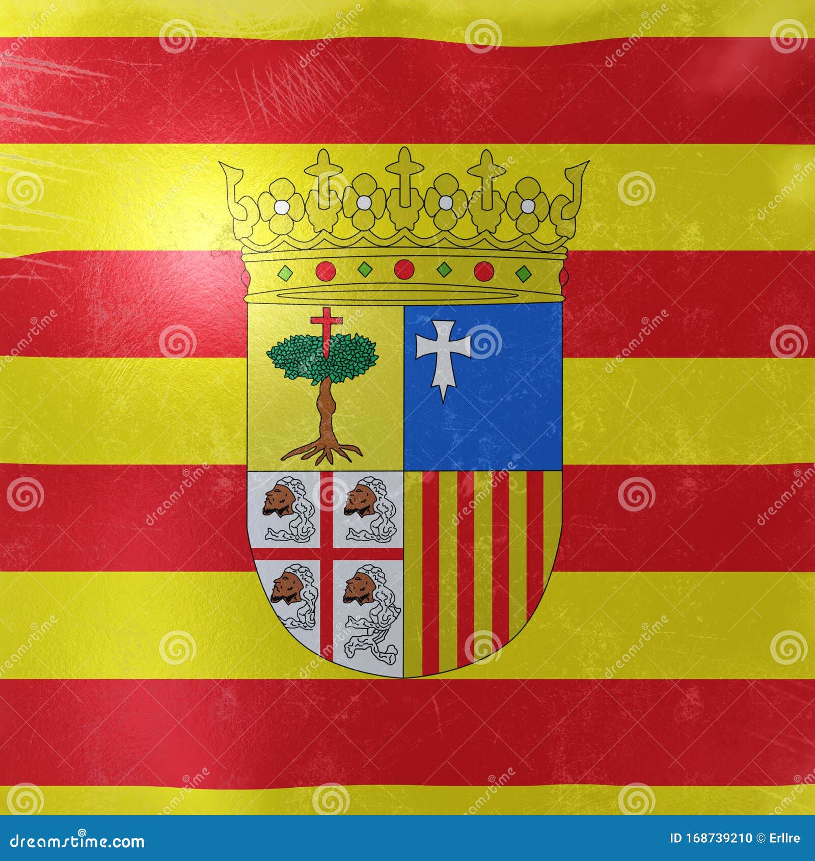 Aragon flag icon stock illustration. Illustration of spain - 168739210