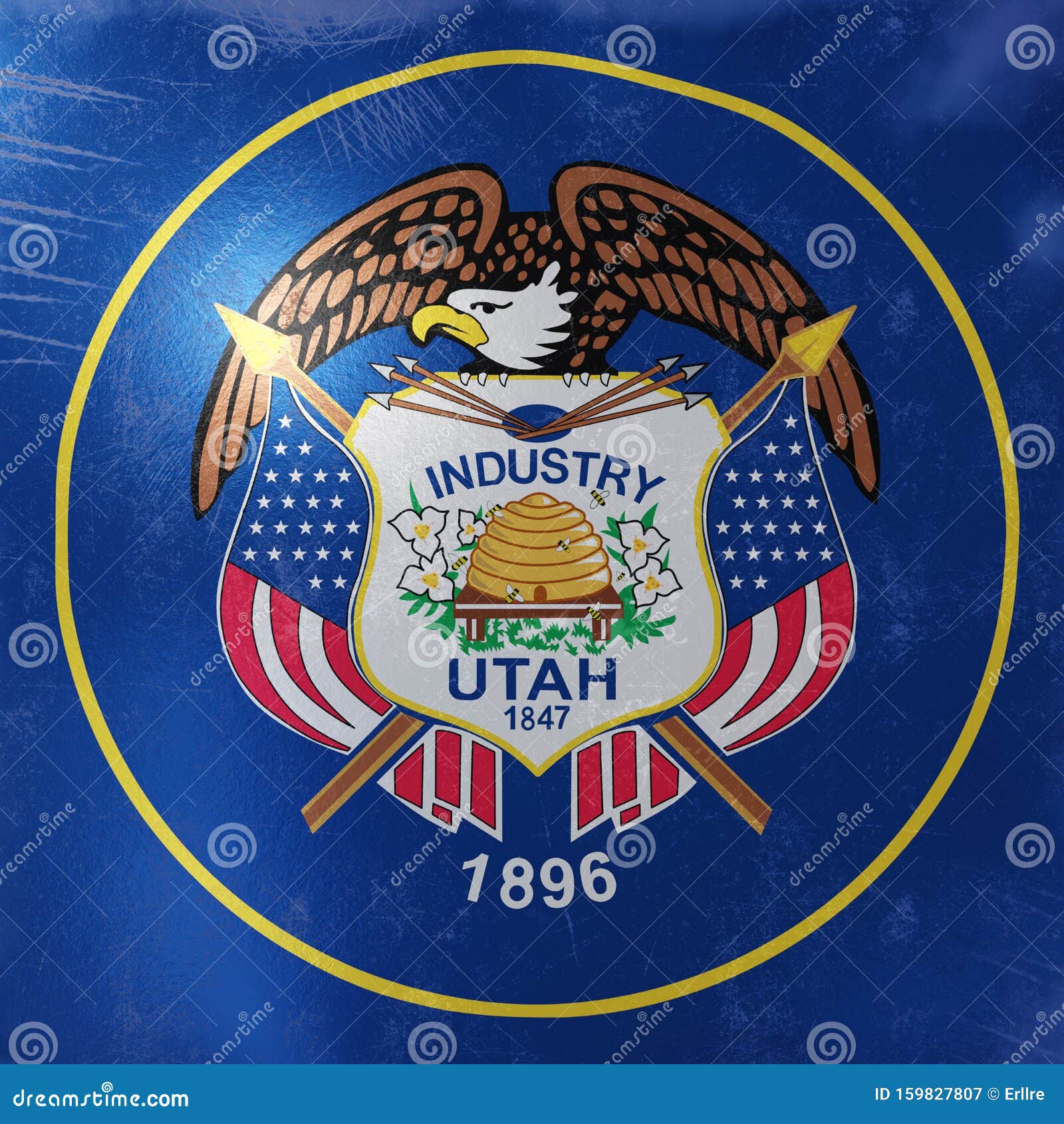 Utah State flag icon stock illustration. Illustration of symbol - 159827807