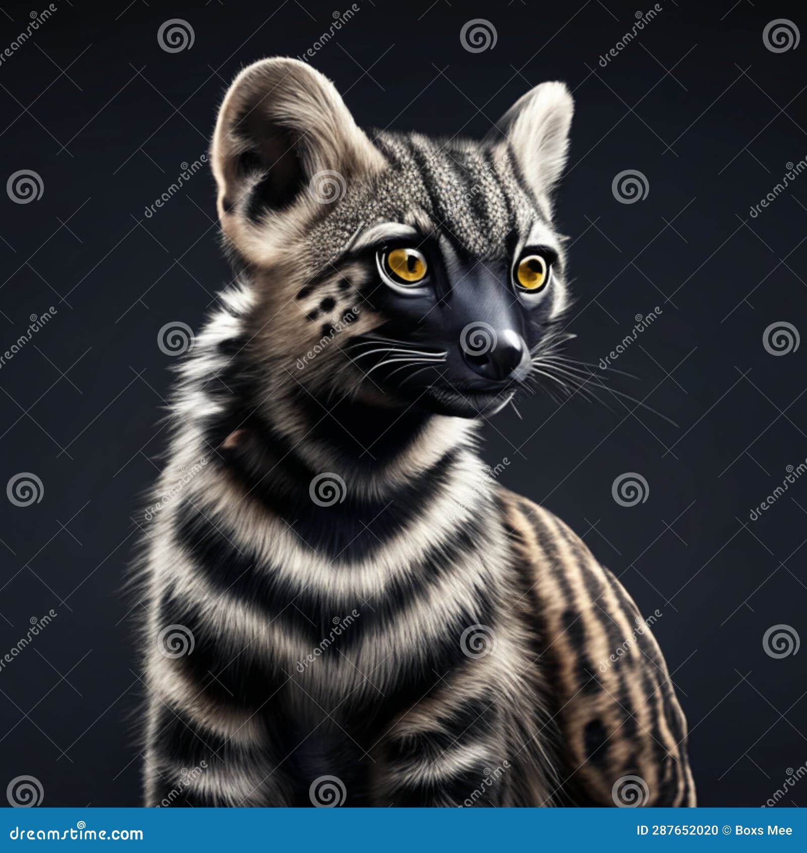 3D Rendering of a Sabertooth Tiger Cub Isolated on Black Background ...