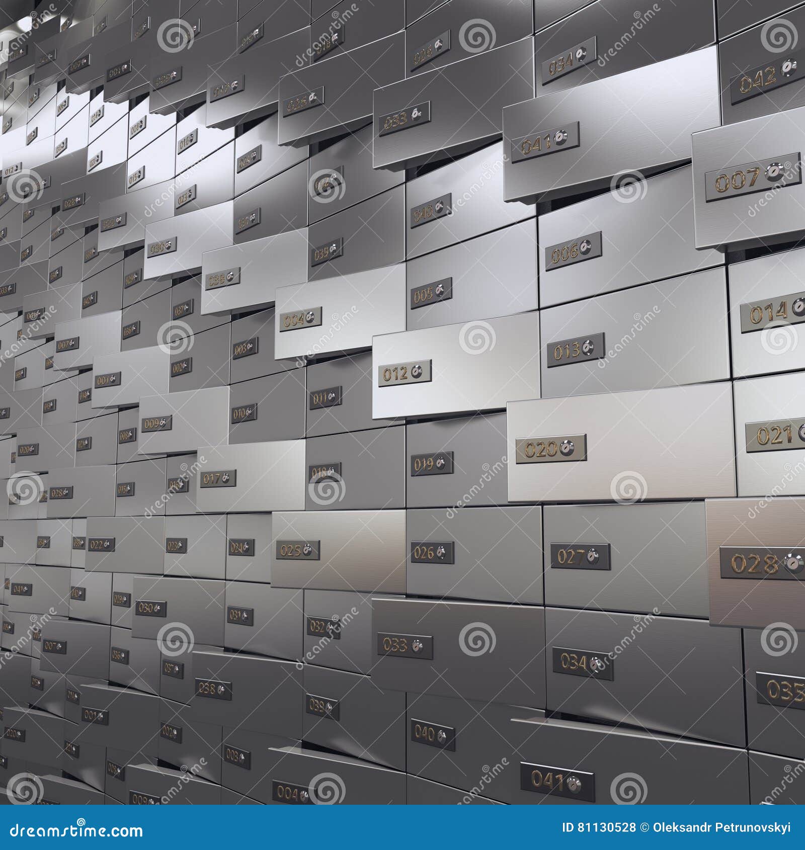 3D Rendering Safe Deposit Boxes Stock Illustration - Illustration of ...