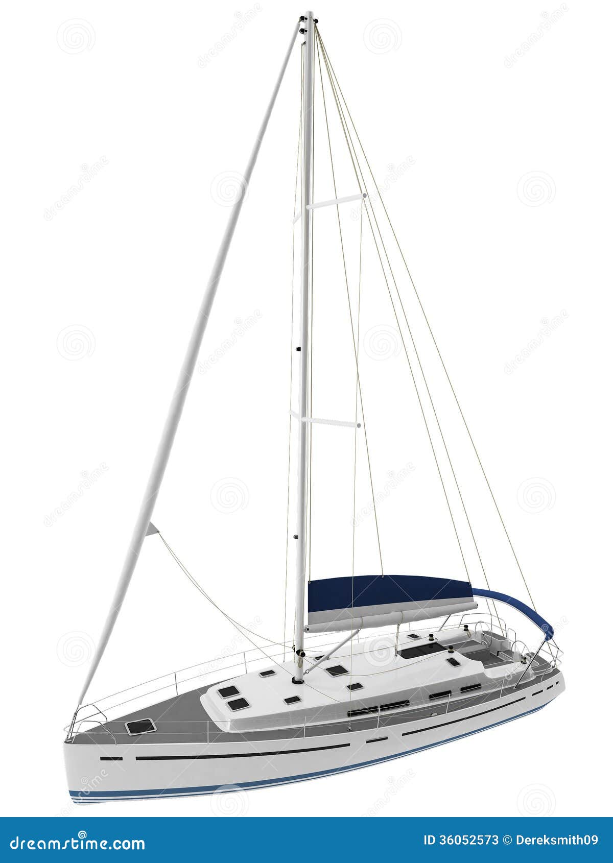 3d Rendering of a Sail Boat Stock Illustration - Illustration of ...
