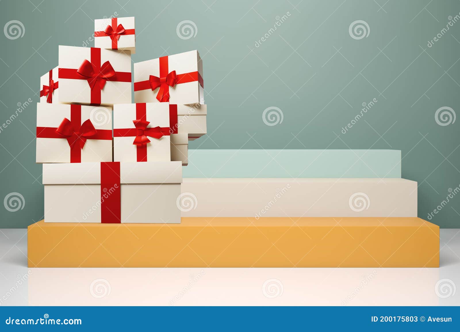 3d Rendering of Sale Concept with Gift Boxes Stock Illustration ...