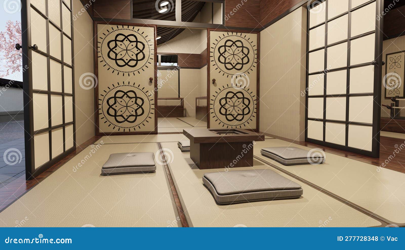 3D Rendering Samurai House stock illustration. Illustration of asian ...