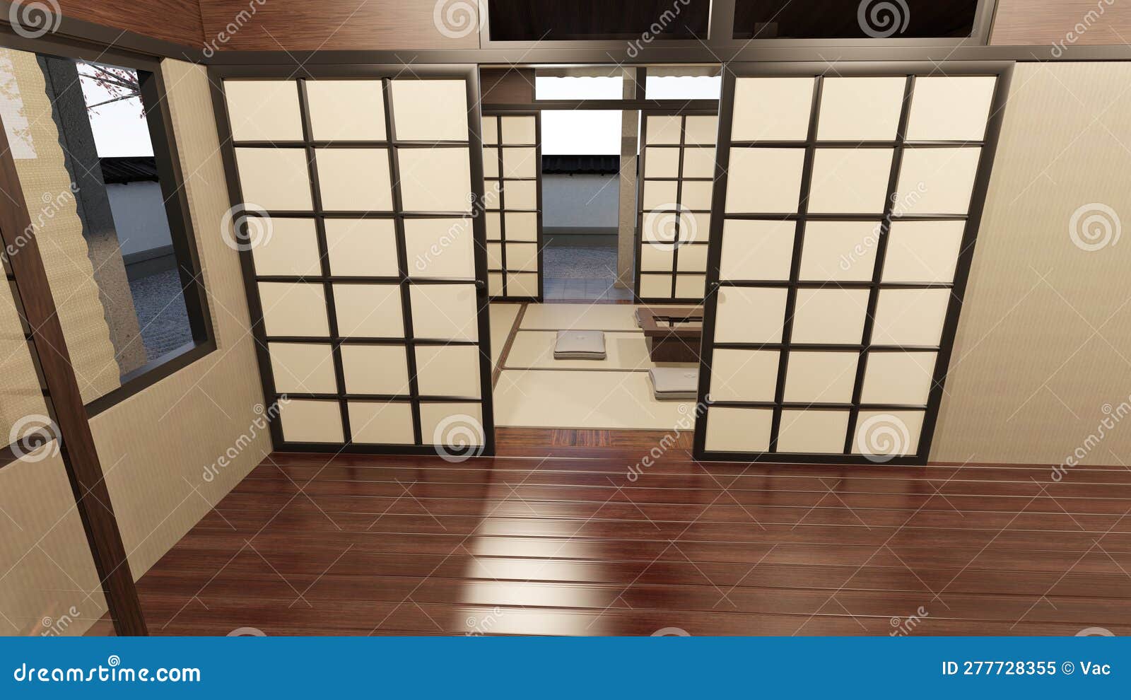 3D Rendering Samurai House stock illustration. Illustration of japan ...