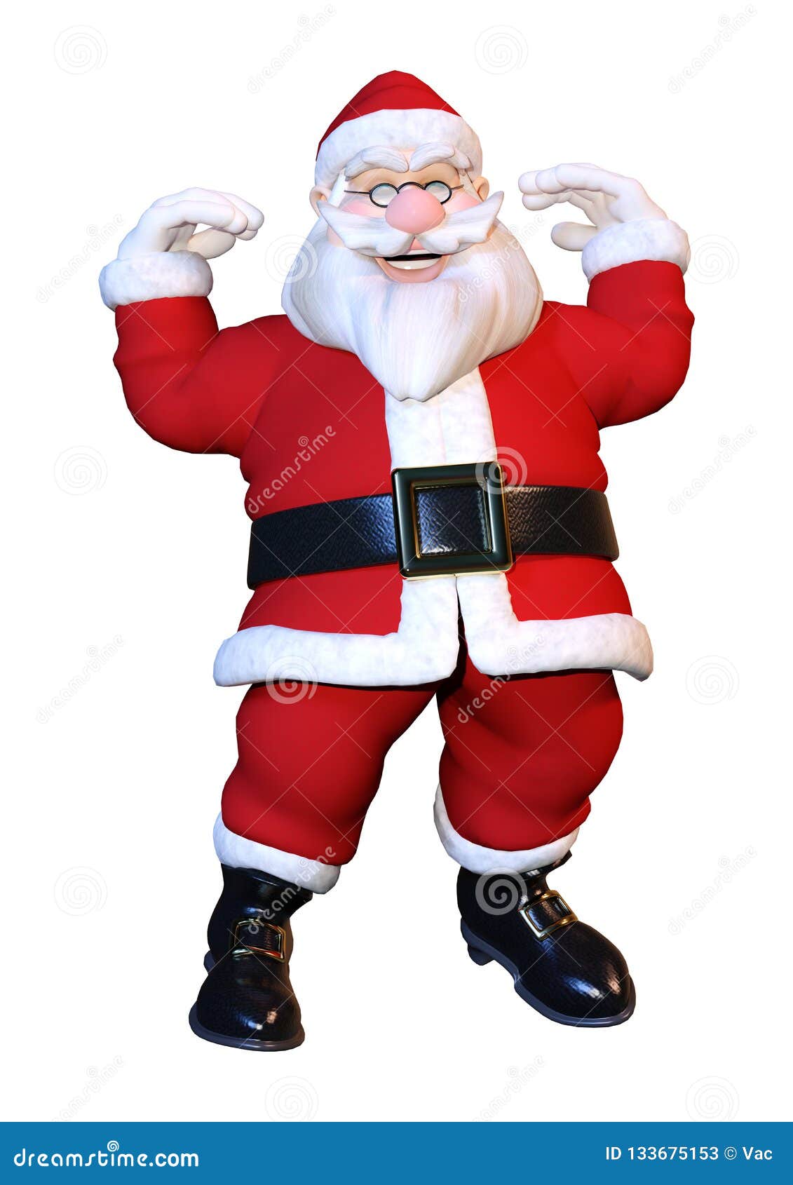 3D Rendering Santa Exercising on White Stock Illustration ...