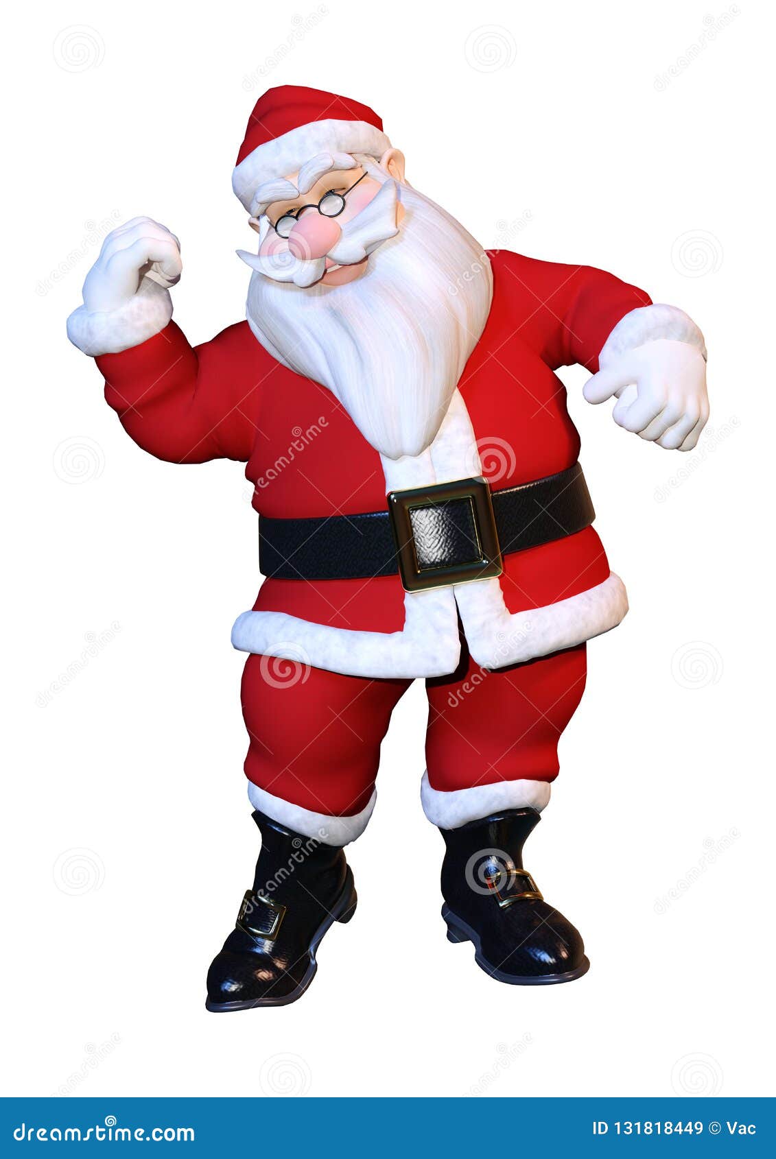 3D Rendering Santa Exercising on White Stock Illustration ...