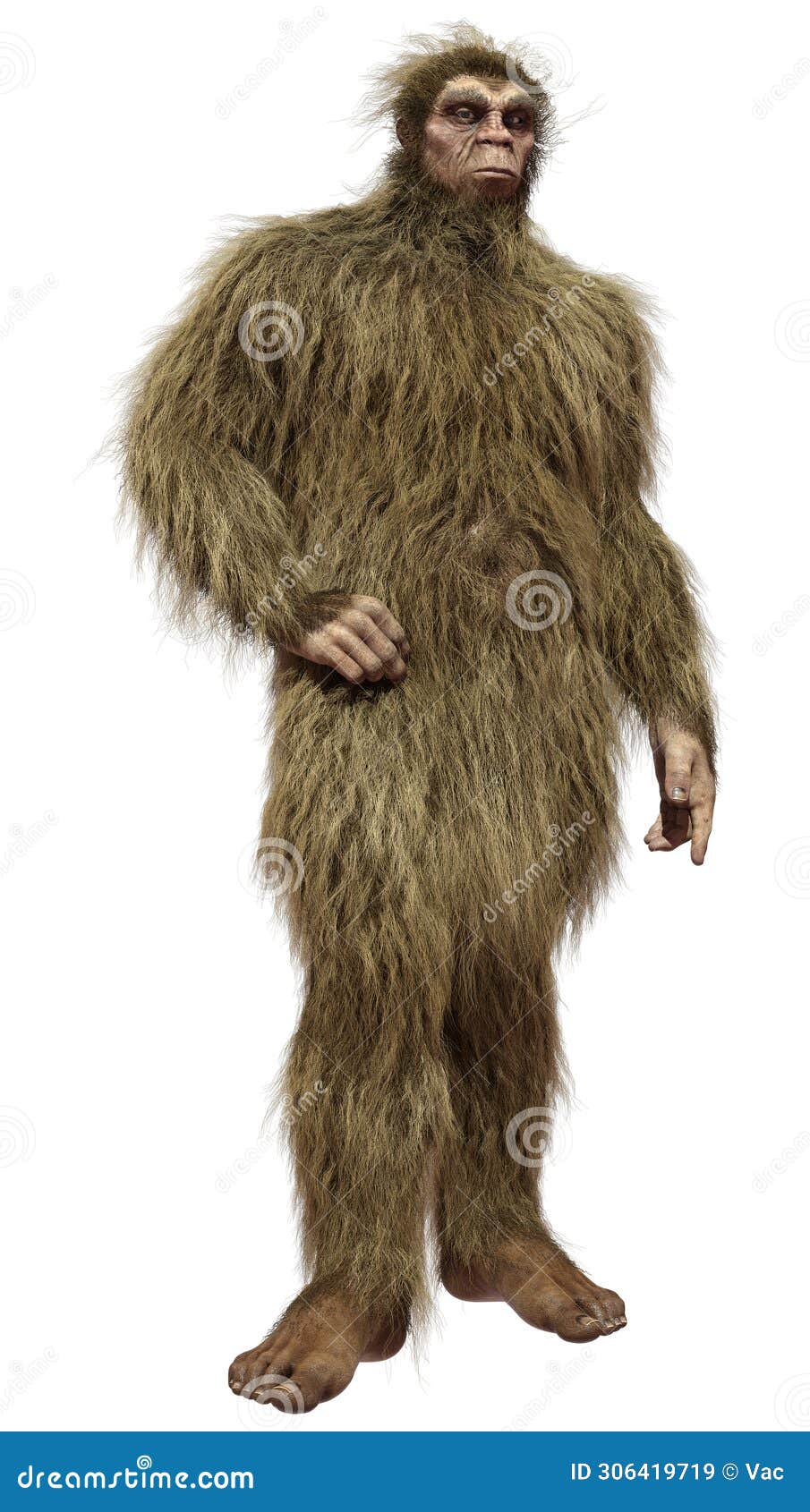 3D Rendering Sasquatch on White Stock Illustration - Illustration of ...