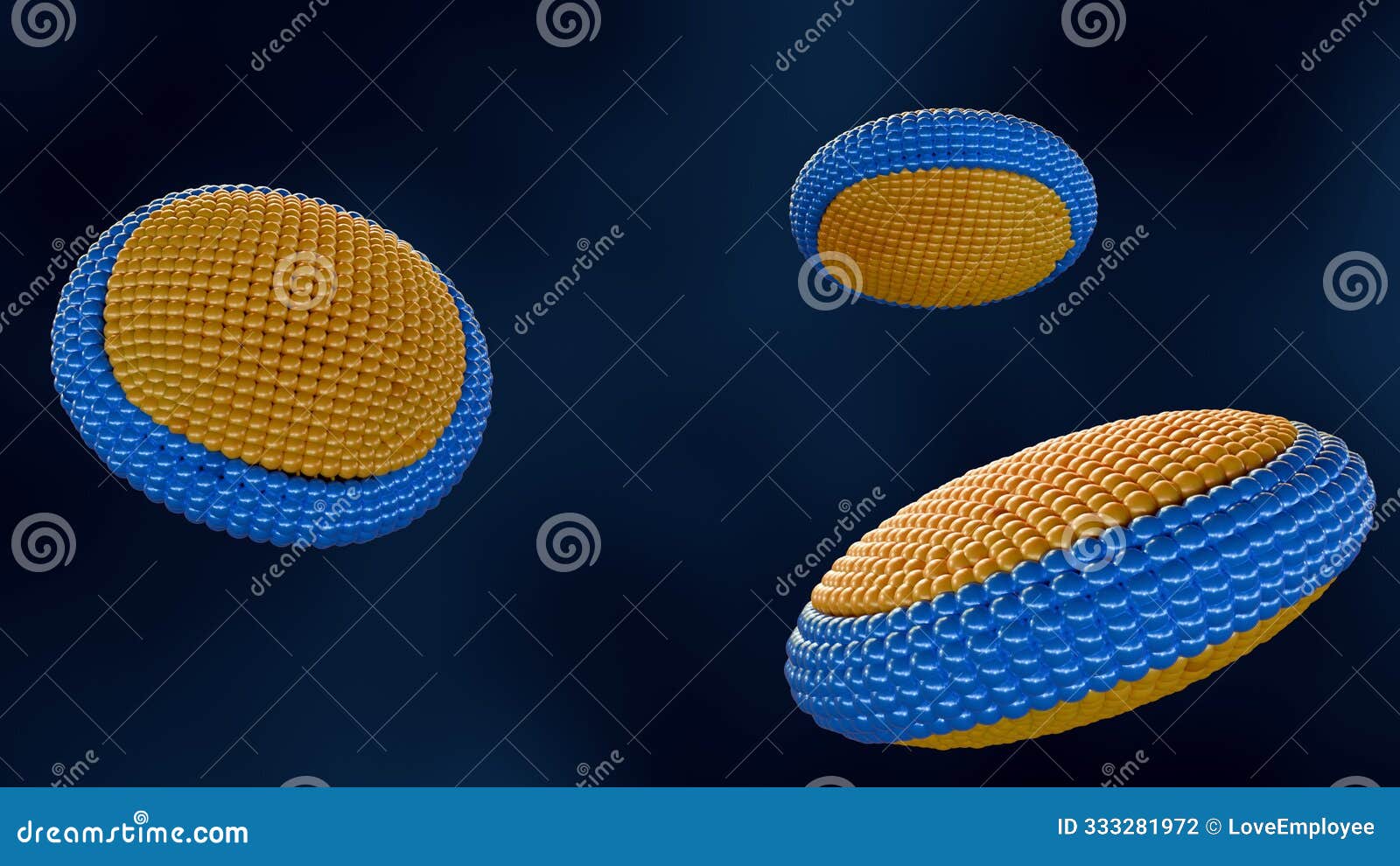 3d Rendering of Scattered Bicelles As Disc-shaped Lipid Assembly Stock ...