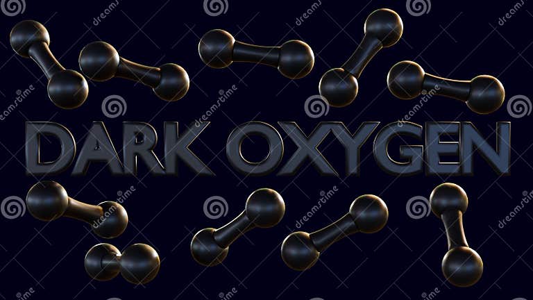 Black Oxygen Molecules and the Word "DARK OXYGEN" Stock Illustration ...