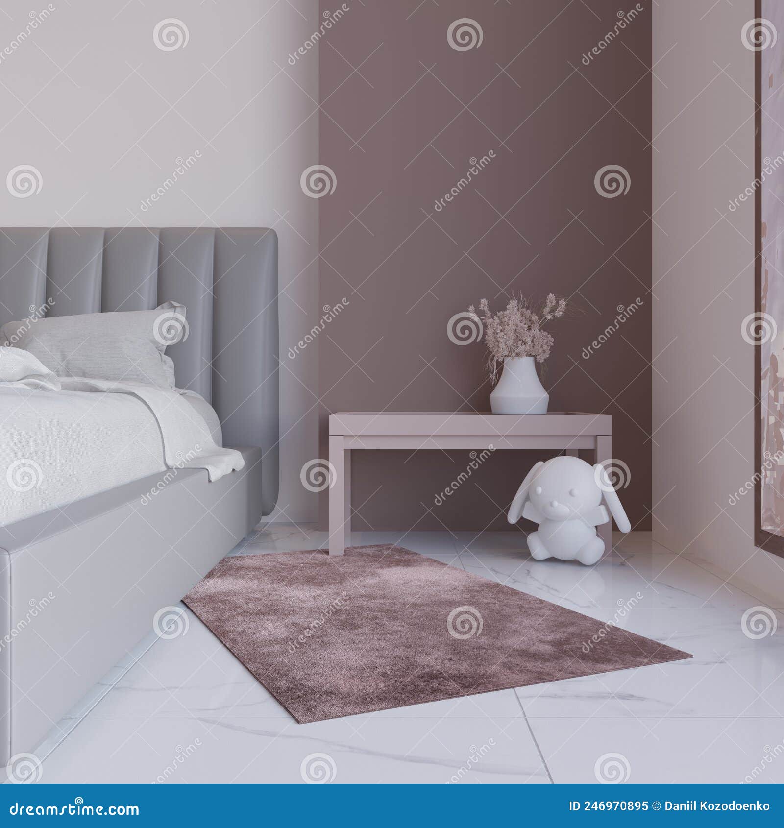 3D Rendering Scene in Pastel Colors for Mockup S on White Frame. Trend ...