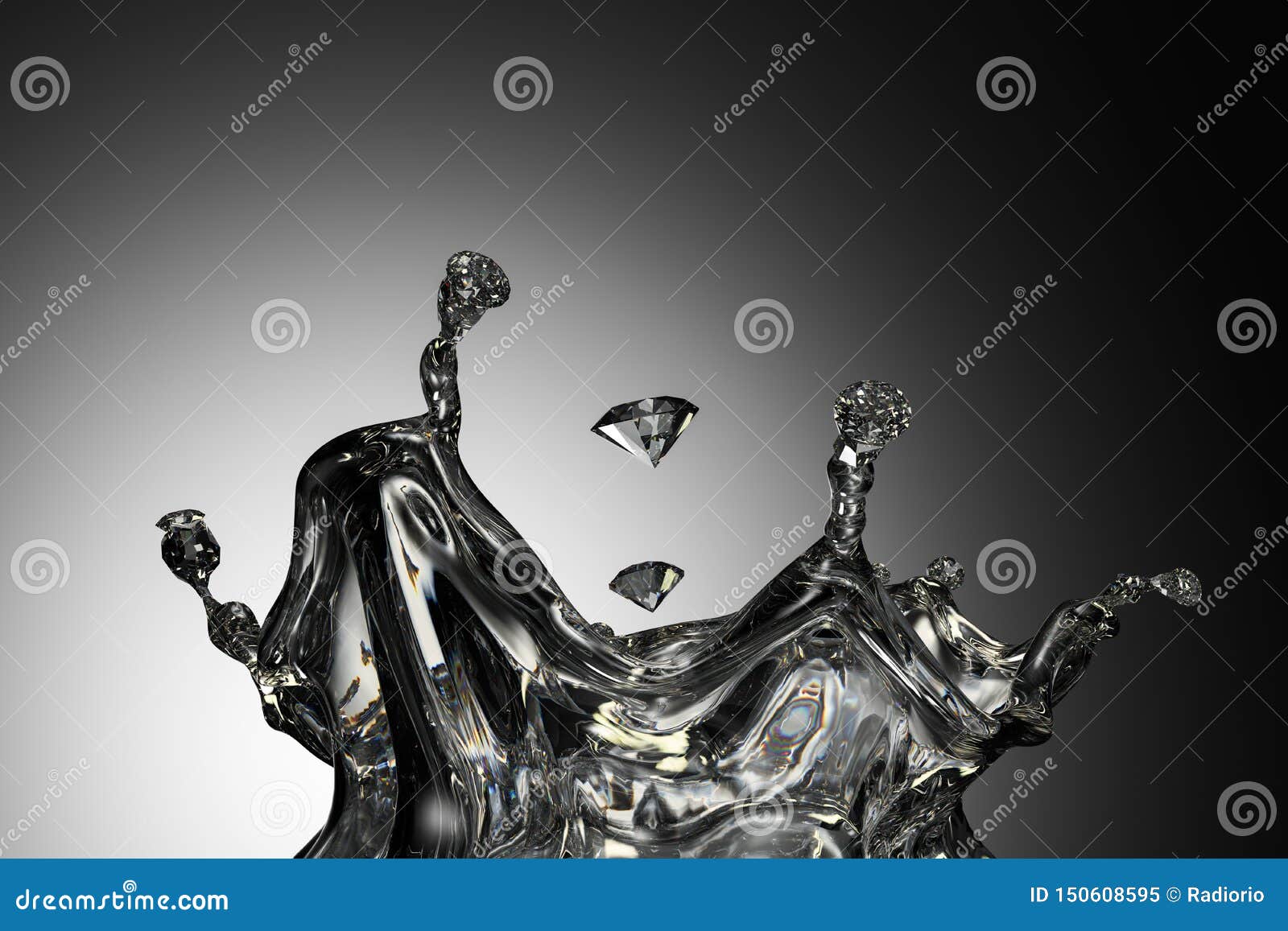 The Scene Where the Liquid Turns into a Gem Stock Illustration ...