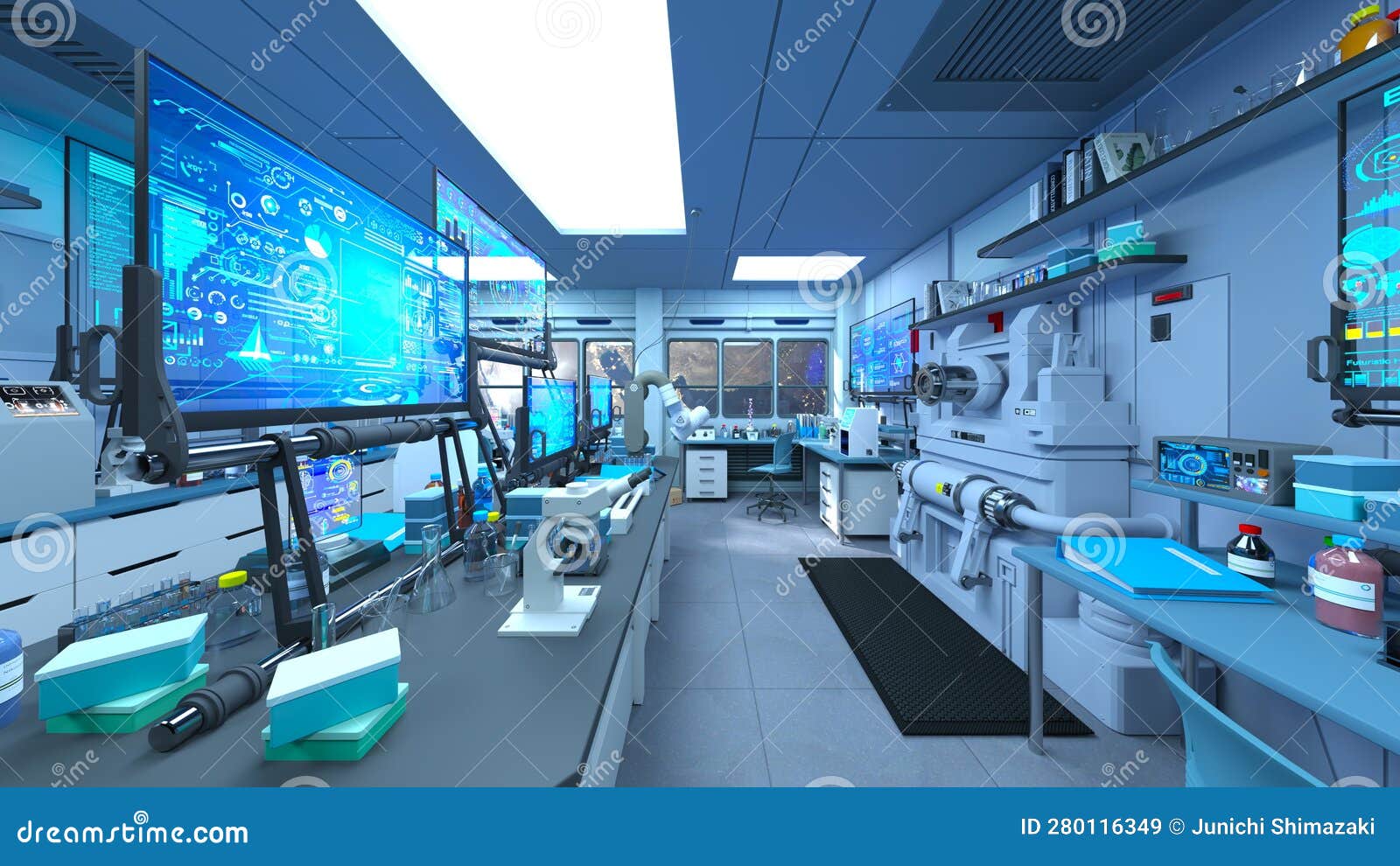 3D Rendering of Scenery in the Laboratory Stock Illustration ...