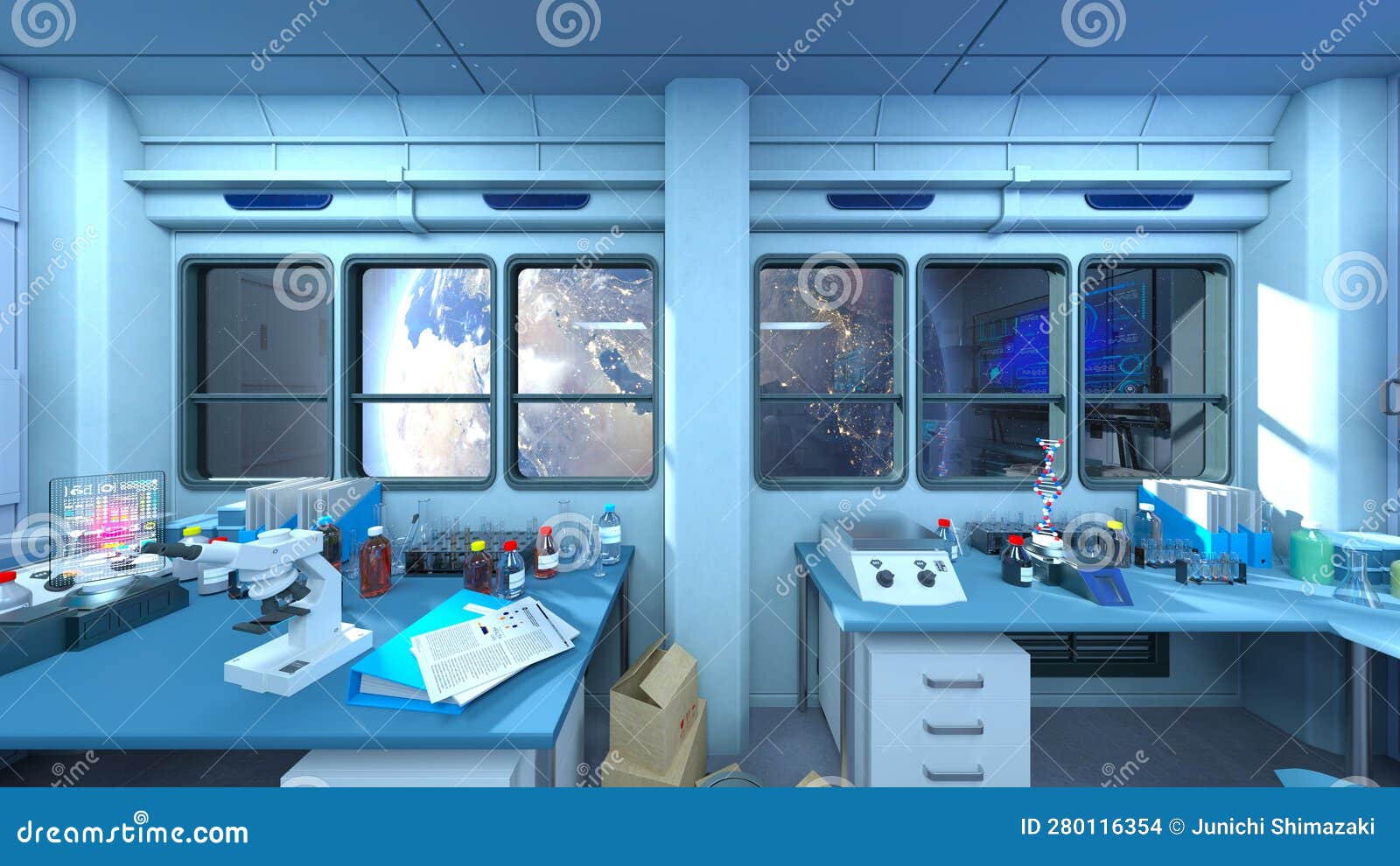 3D Rendering of Scenery in the Laboratory Stock Illustration ...