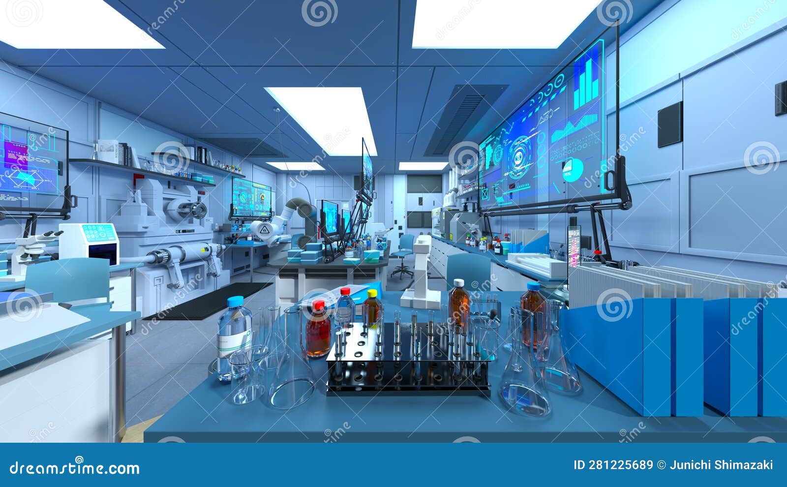 3D Rendering of Scenery in the Laboratory Stock Illustration ...
