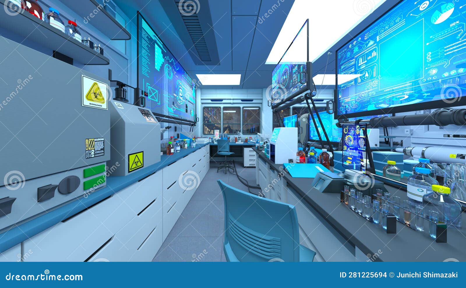 3D Rendering of Scenery in the Laboratory Stock Illustration ...