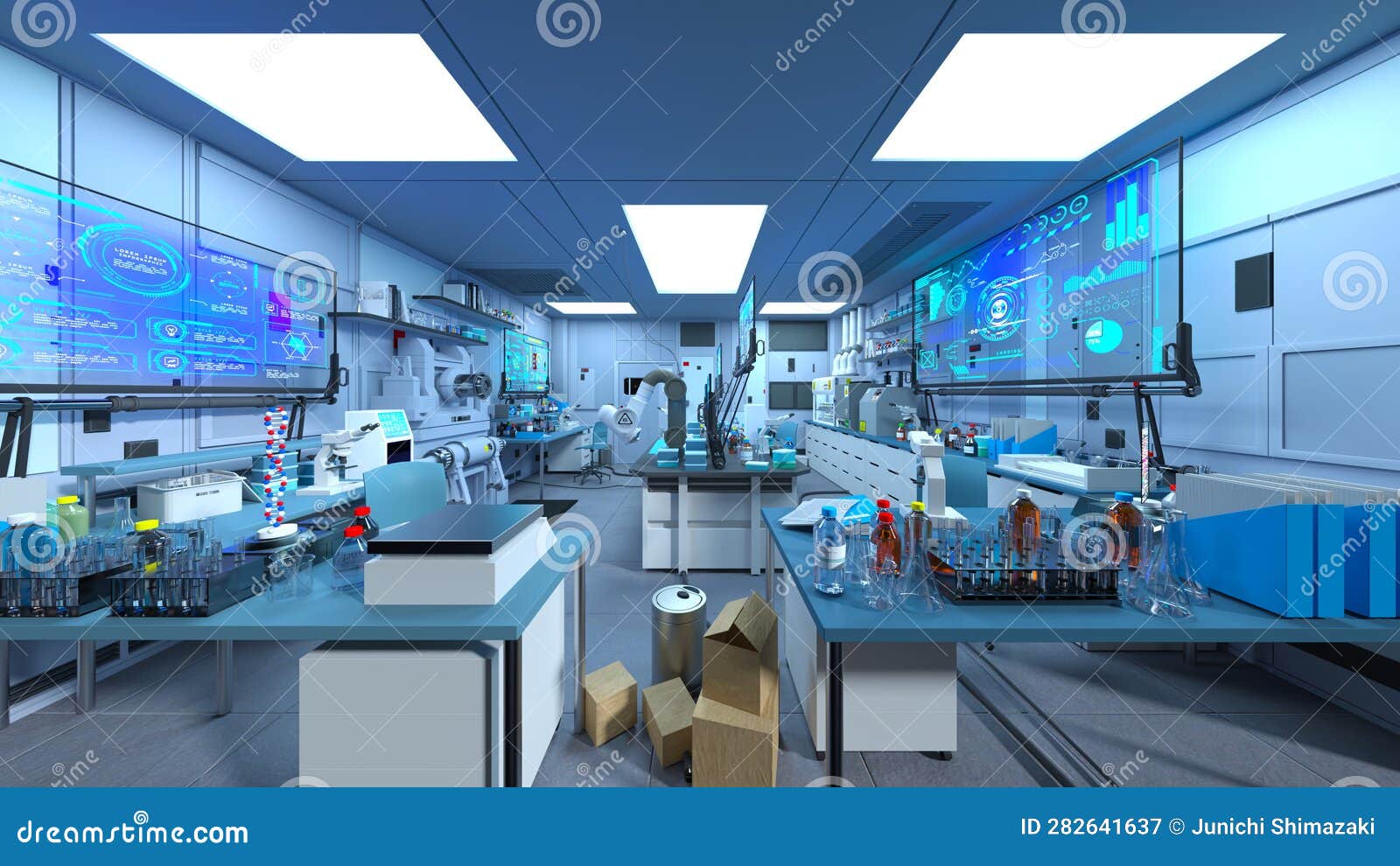 3D Rendering of Scenery in the Laboratory Stock Illustration ...