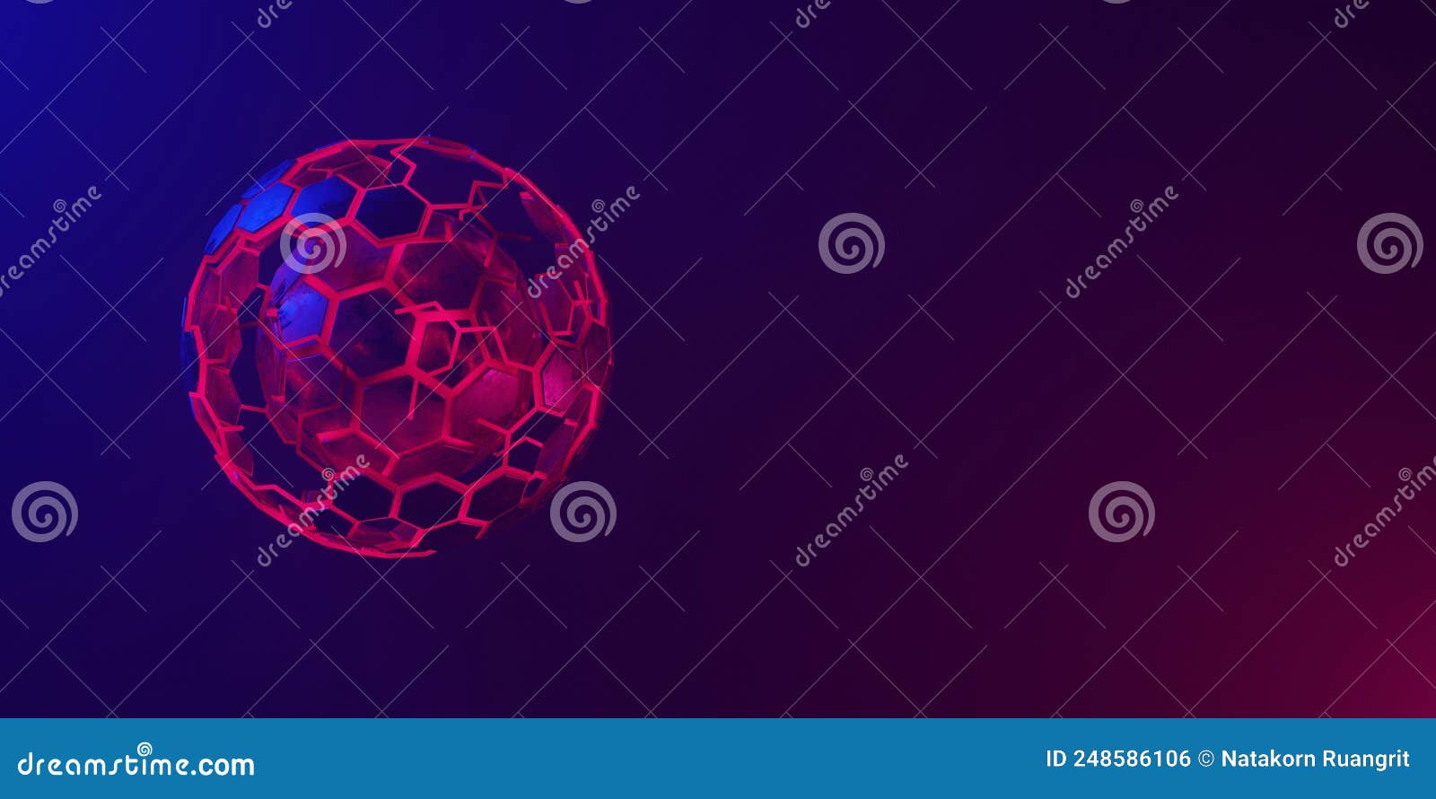 3D Rendering Sci-fi Hexagon Ball Structure Royalty-Free Stock Image ...