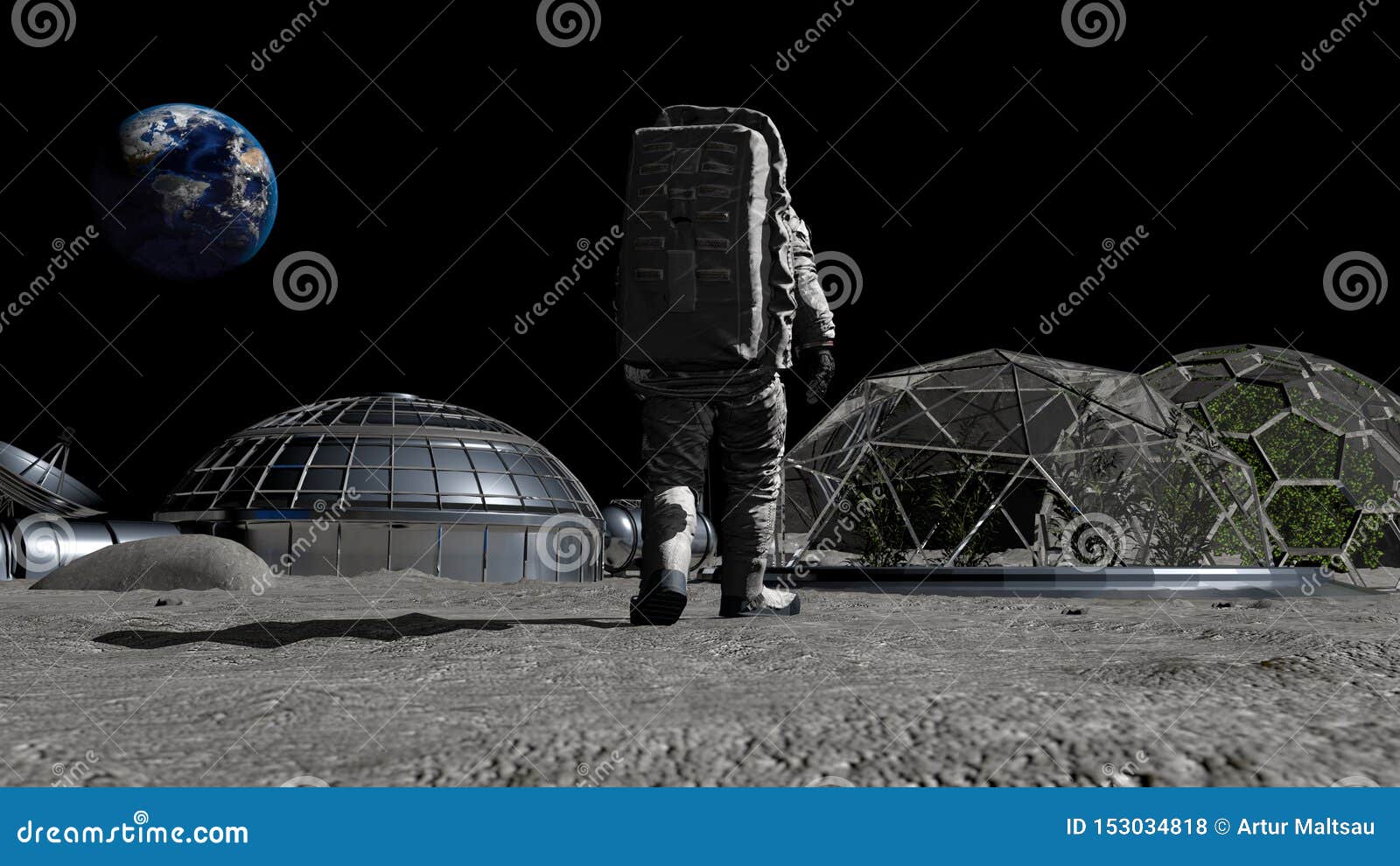 3D Rendering. Sci-fi Scene. the Colony of the Future on the Moon ... 3D Rendering. Sci-fi Scene. the Colony of the Future on the Moon ...