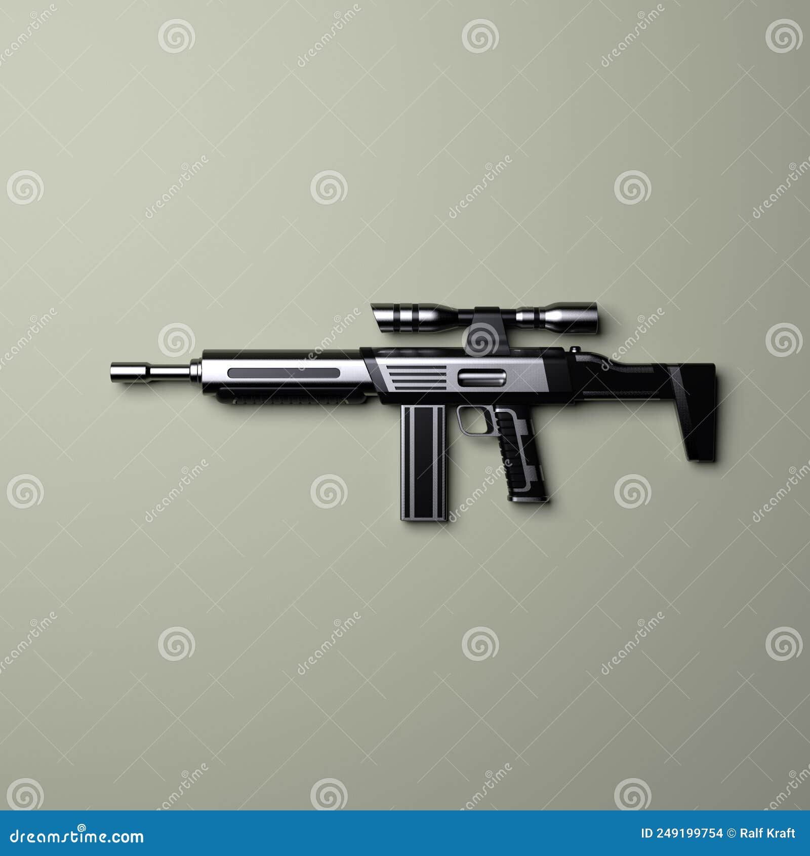 3D-illustration of a Sci-fi Rifle Weapon Stock Illustration ...