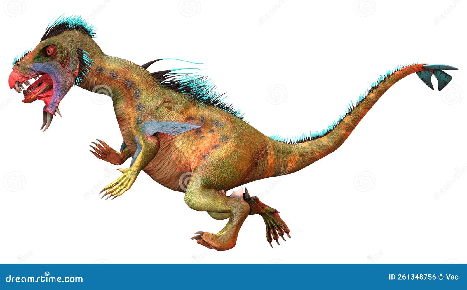 3D Rendering Alien Dinosaur on White Stock Illustration - Illustration ...
