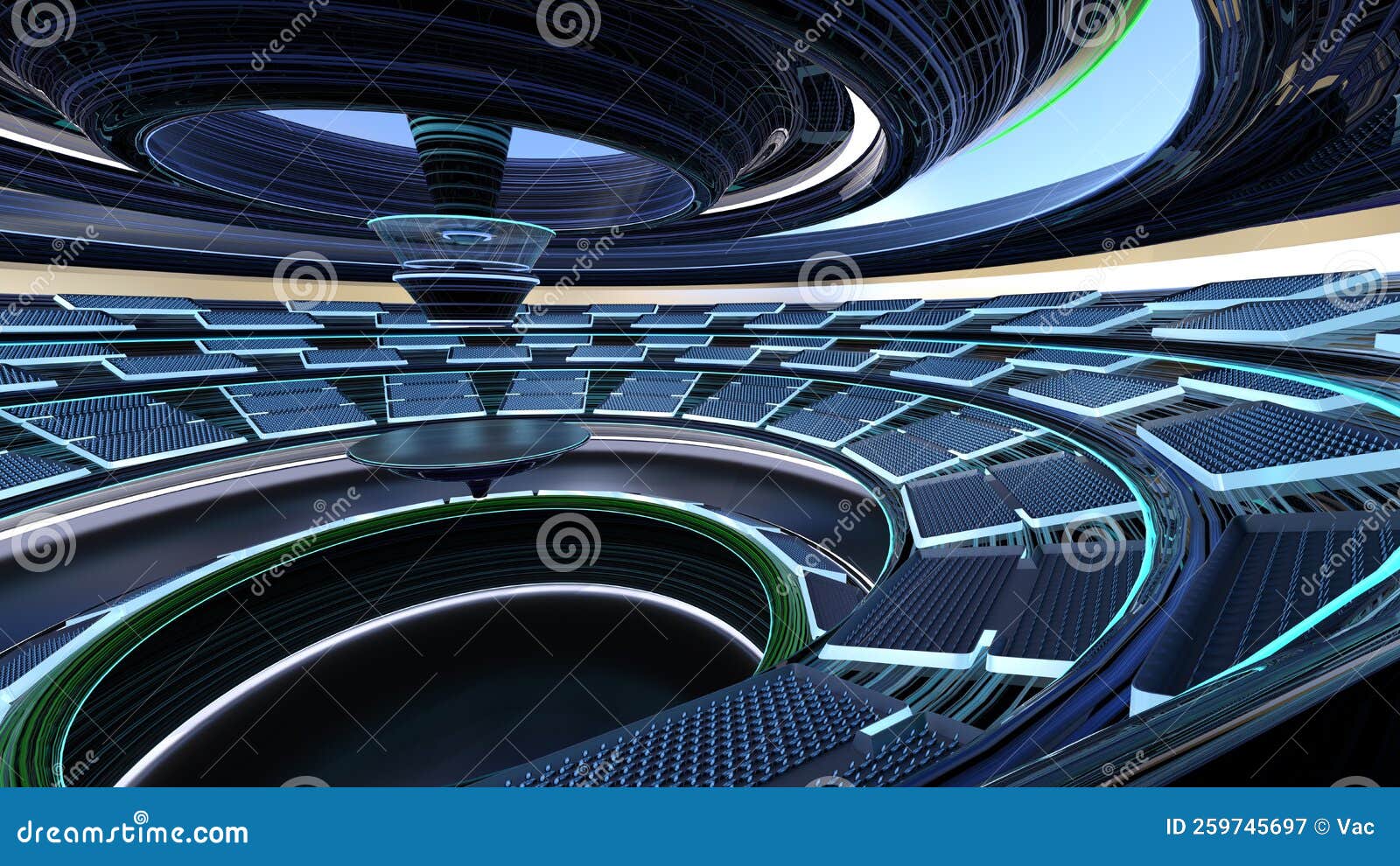 3D Rendering Science Fiction Arena Stock Illustration - Illustration of ...