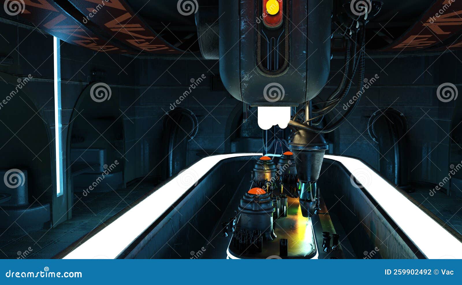 3D Rendering Science Fiction Bar Stock Illustration - Illustration of ...